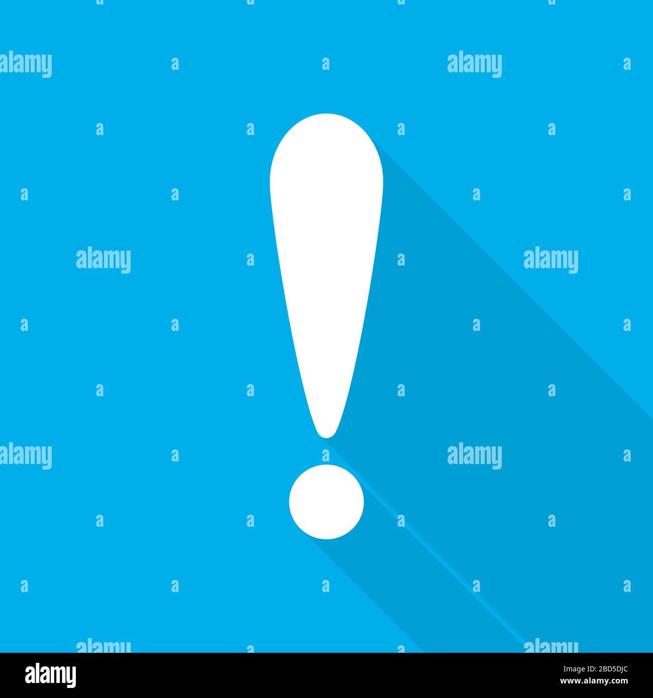 White exclamation mark in flat design. Vector illustration. Exclamation ...