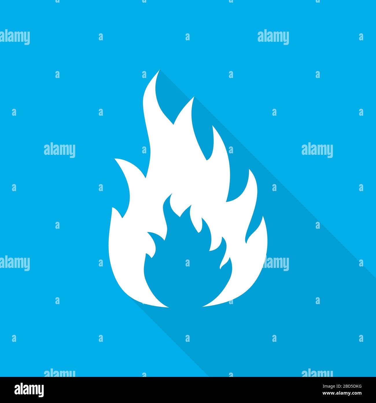 White fire icon in flat design. Vector illustration. Symbol of fire ...