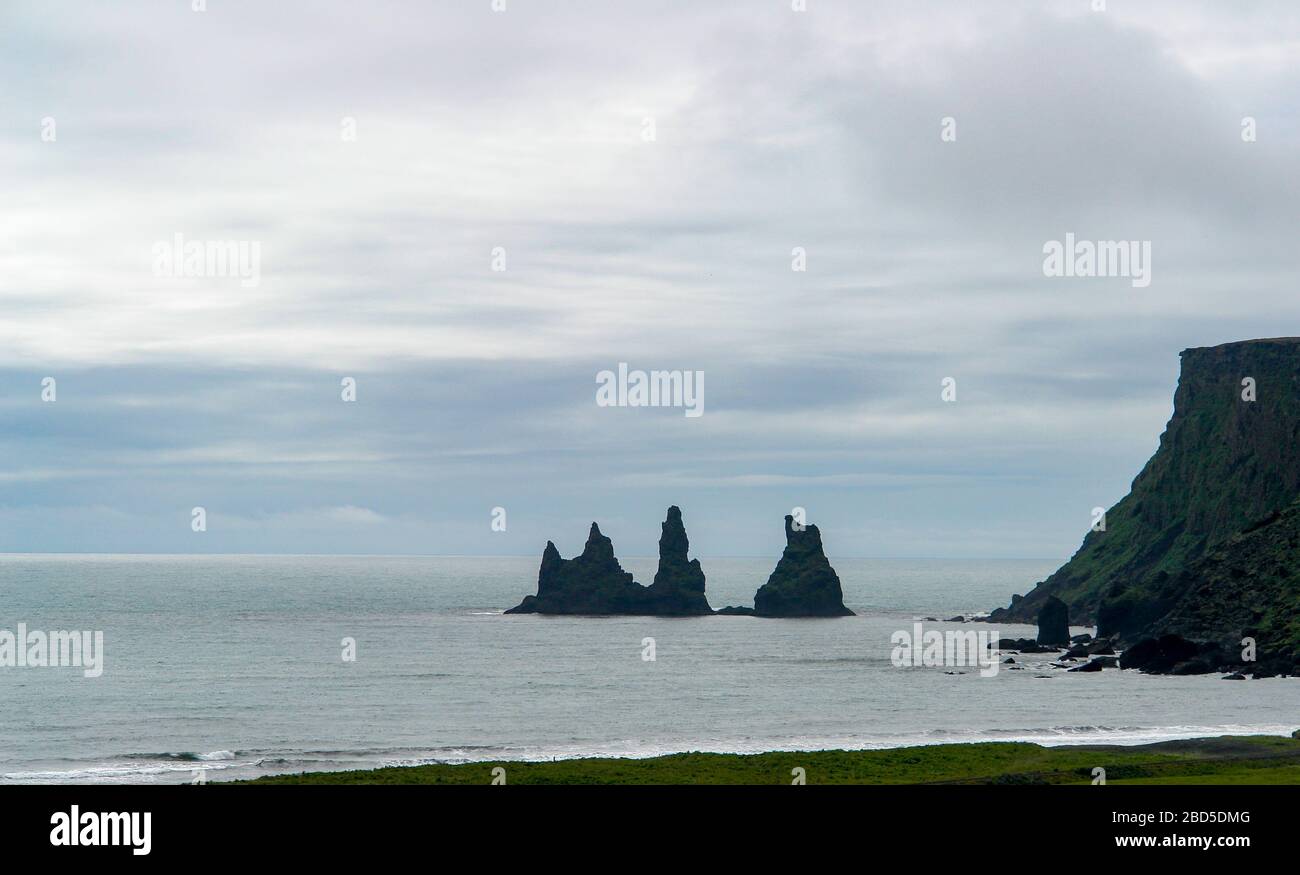Reynisdrangar Trolls rocks near Vik i Myrdal - Iceland Stock Photo - Alamy
