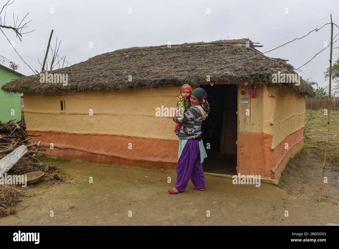 Nepal tharu house hi-res stock photography and images - Alamy