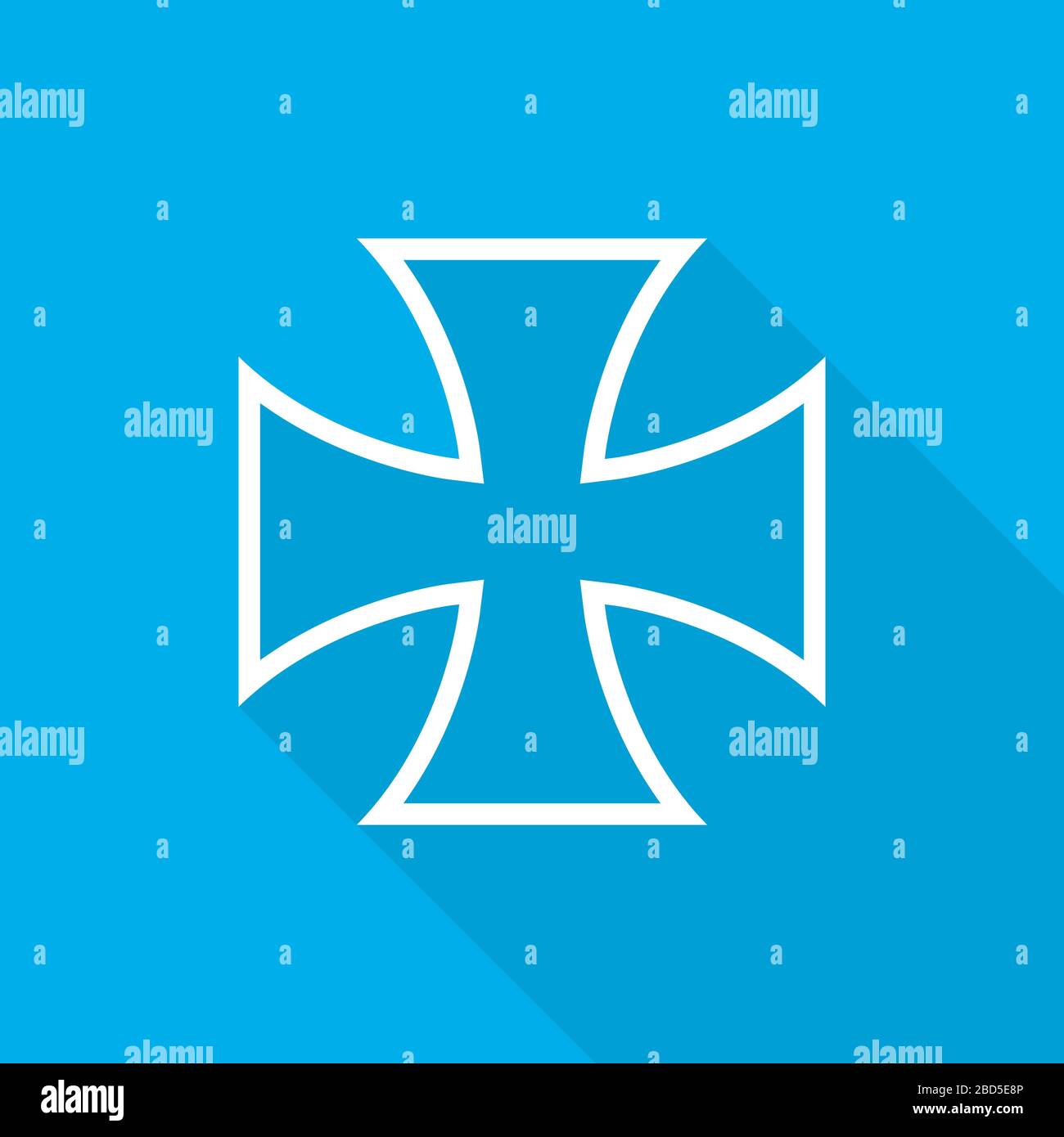 Choppers cross icon with long shadow, on blue background. Vector ...