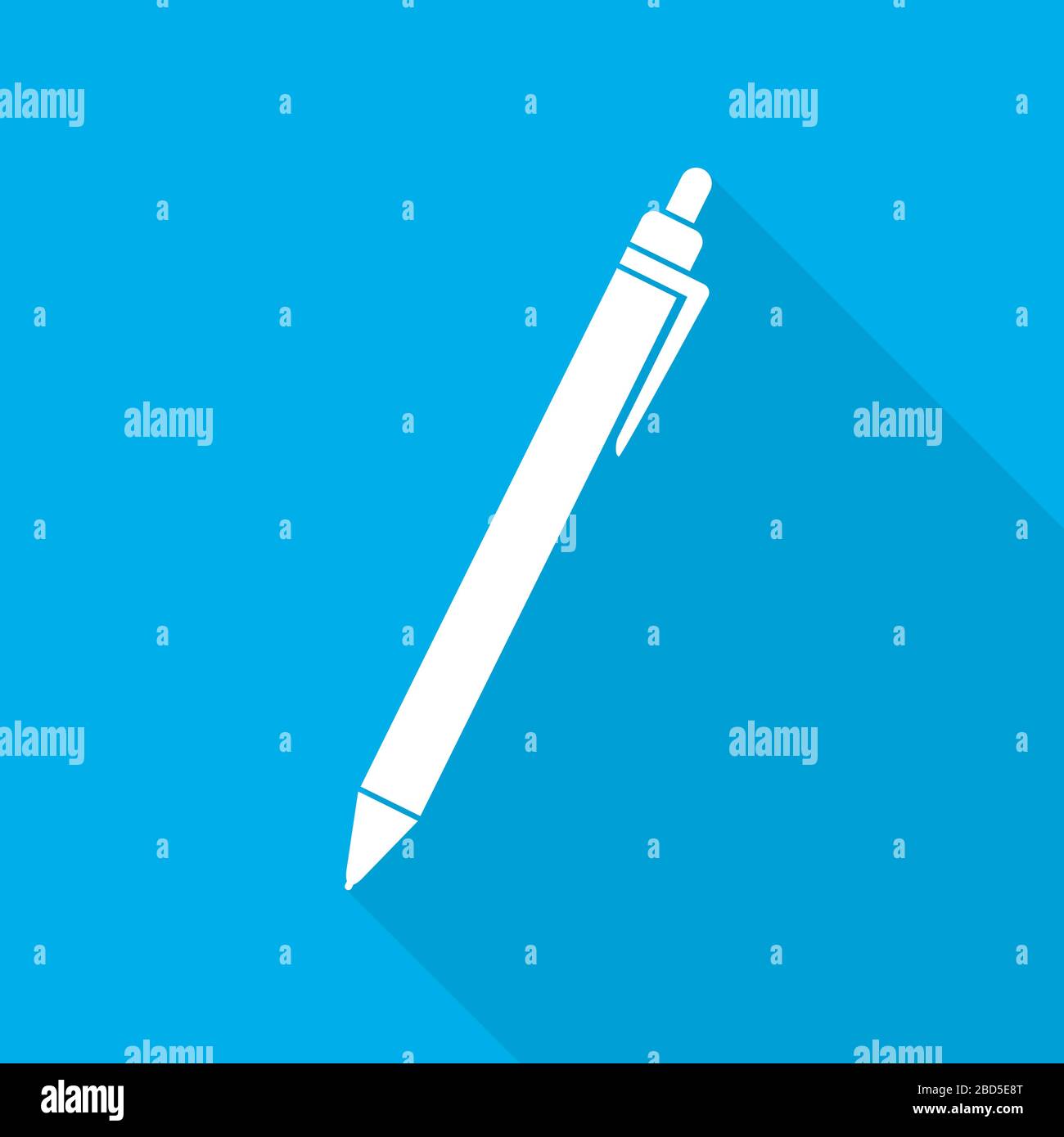 White pen icon in flat design. Vector illustration. Symbol of pen with ...