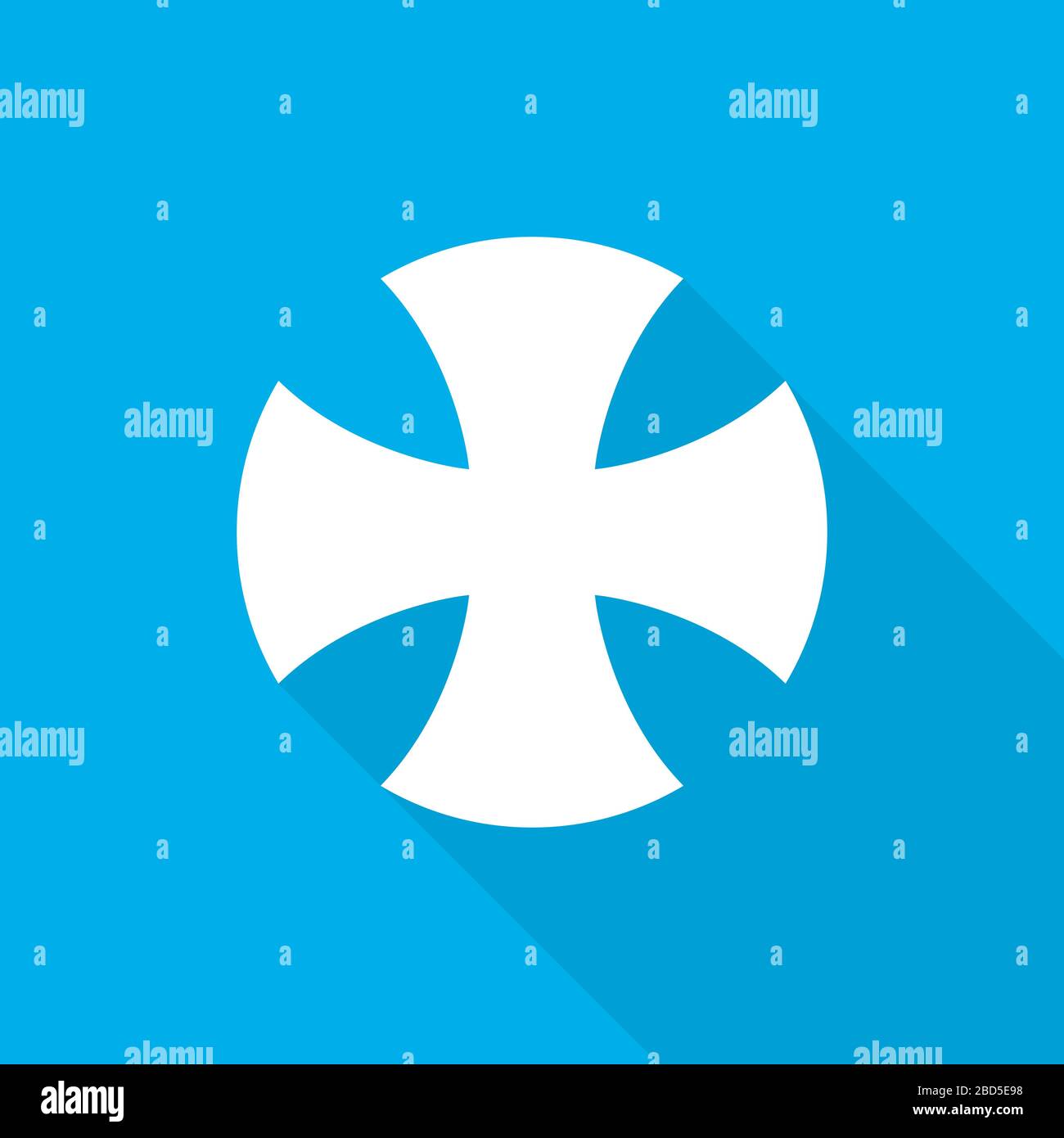 Choppers cross icon with long shadow, on blue background. Vector ...