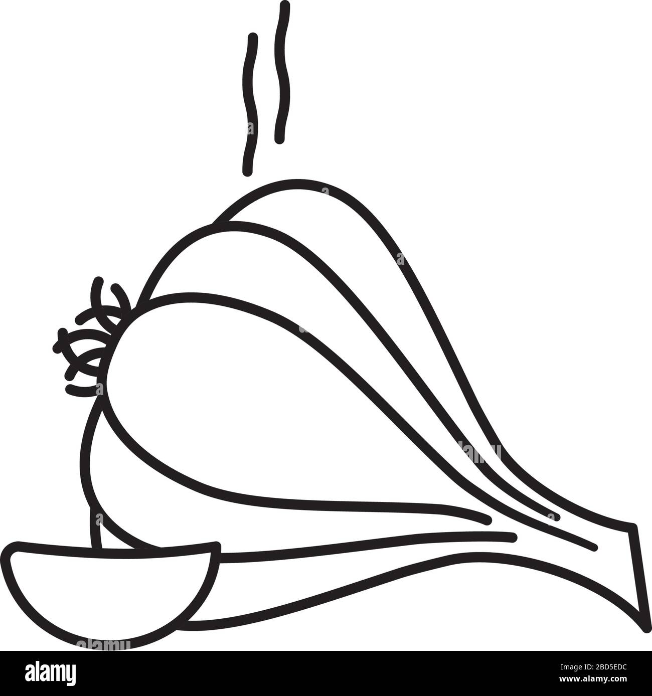 Garlic bulb and clove vector line icon. Aromatic spice outline symbol ...