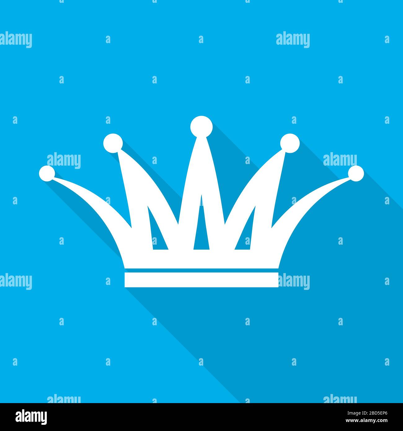 White crown icon in flat design. Vector illustration. Symbol of crown ...