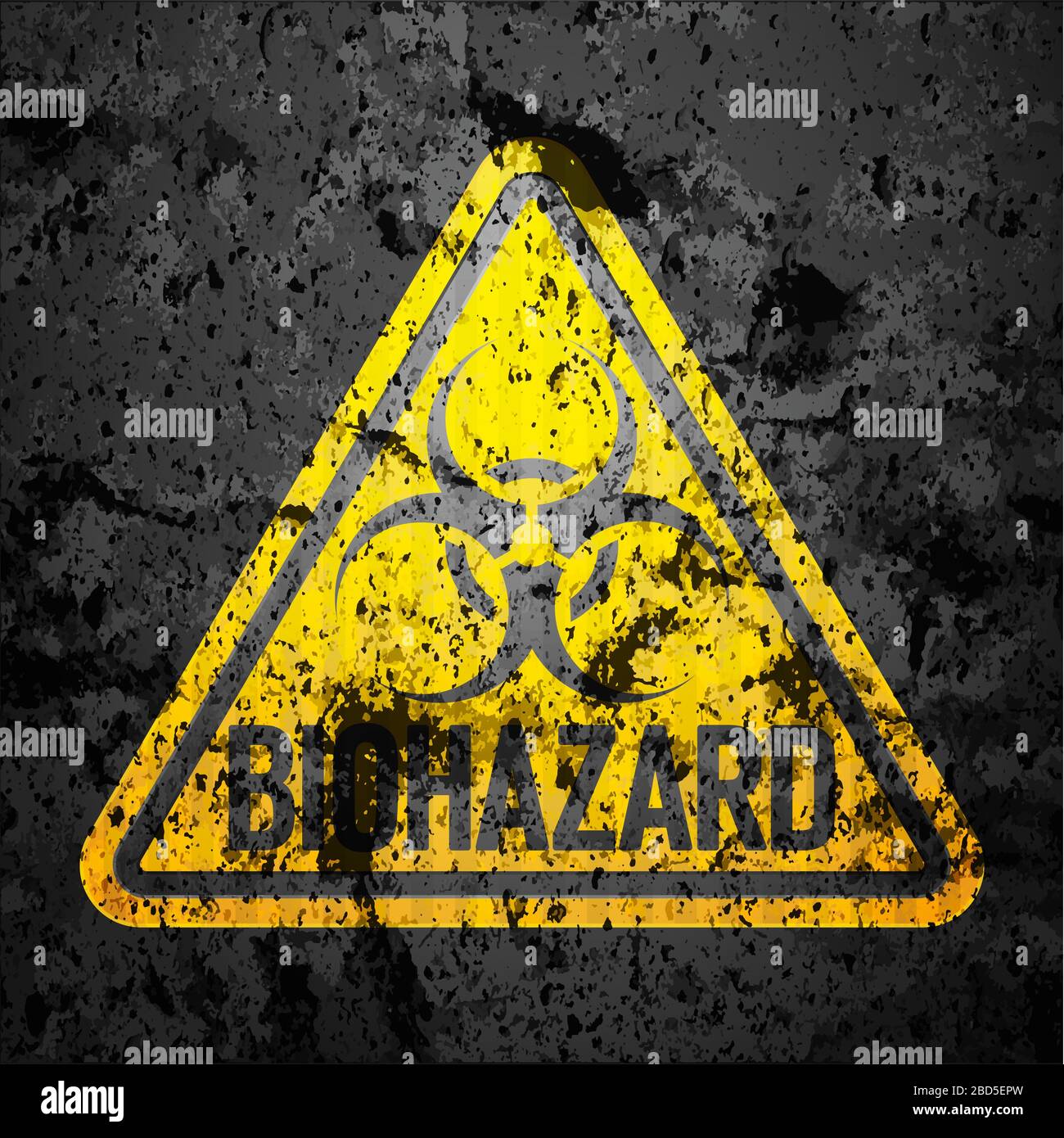 Biohazard road sign grunge texture background. Vector illustration ...