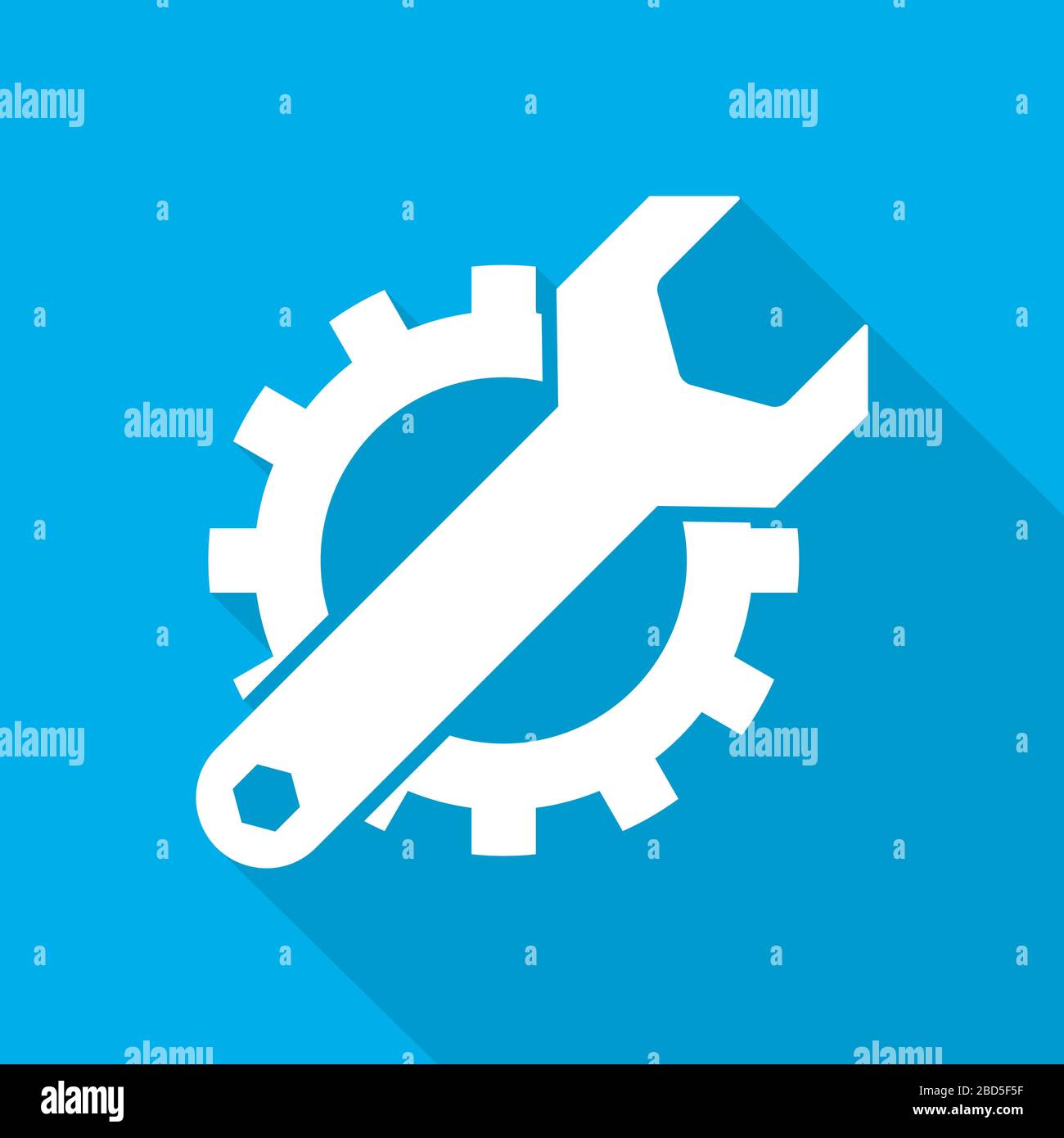 White tools in flat design with long shadow. Vector illustration ...