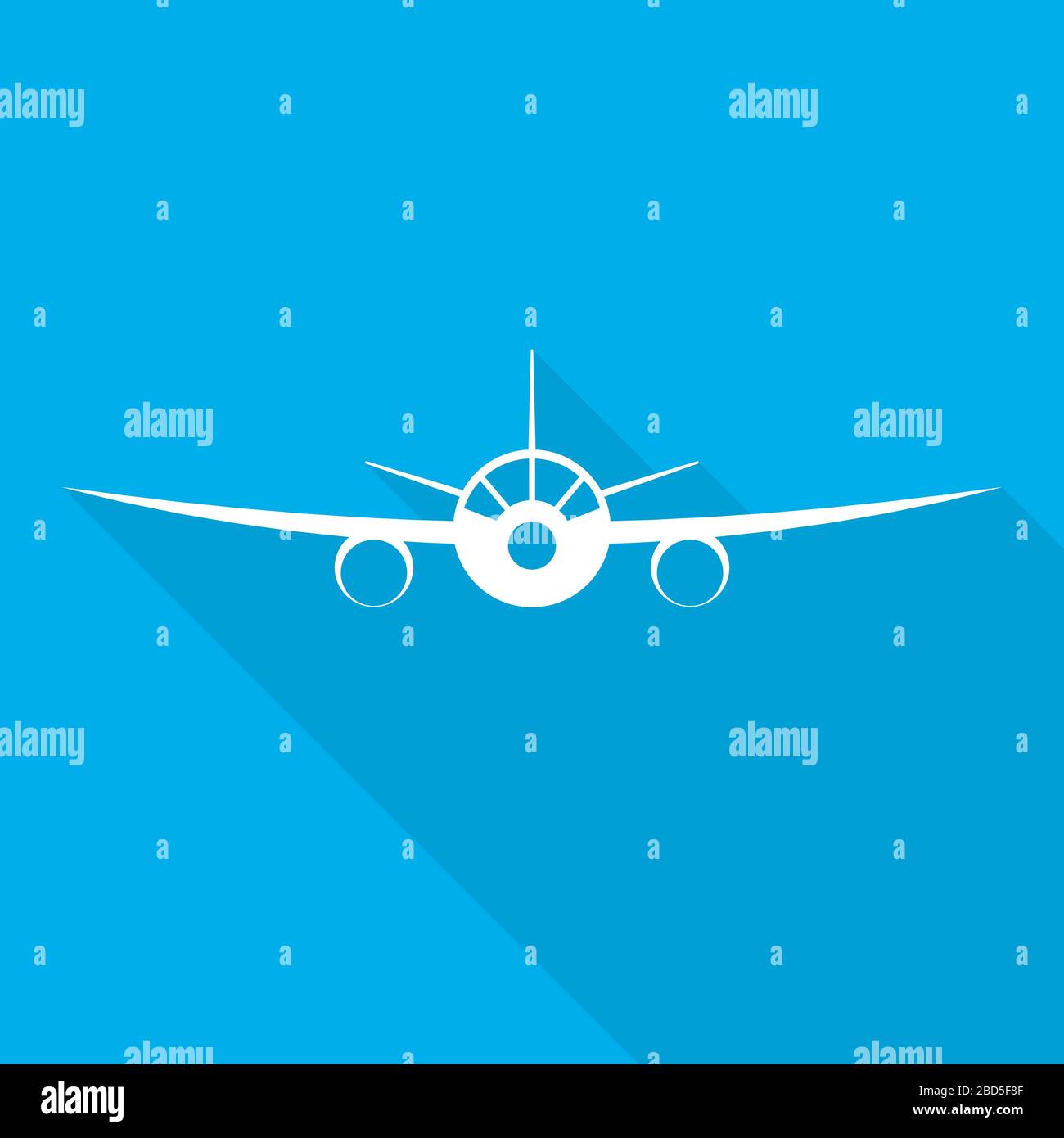 White aircraft icon in flat design. Vector illustration. Symbol of the ...