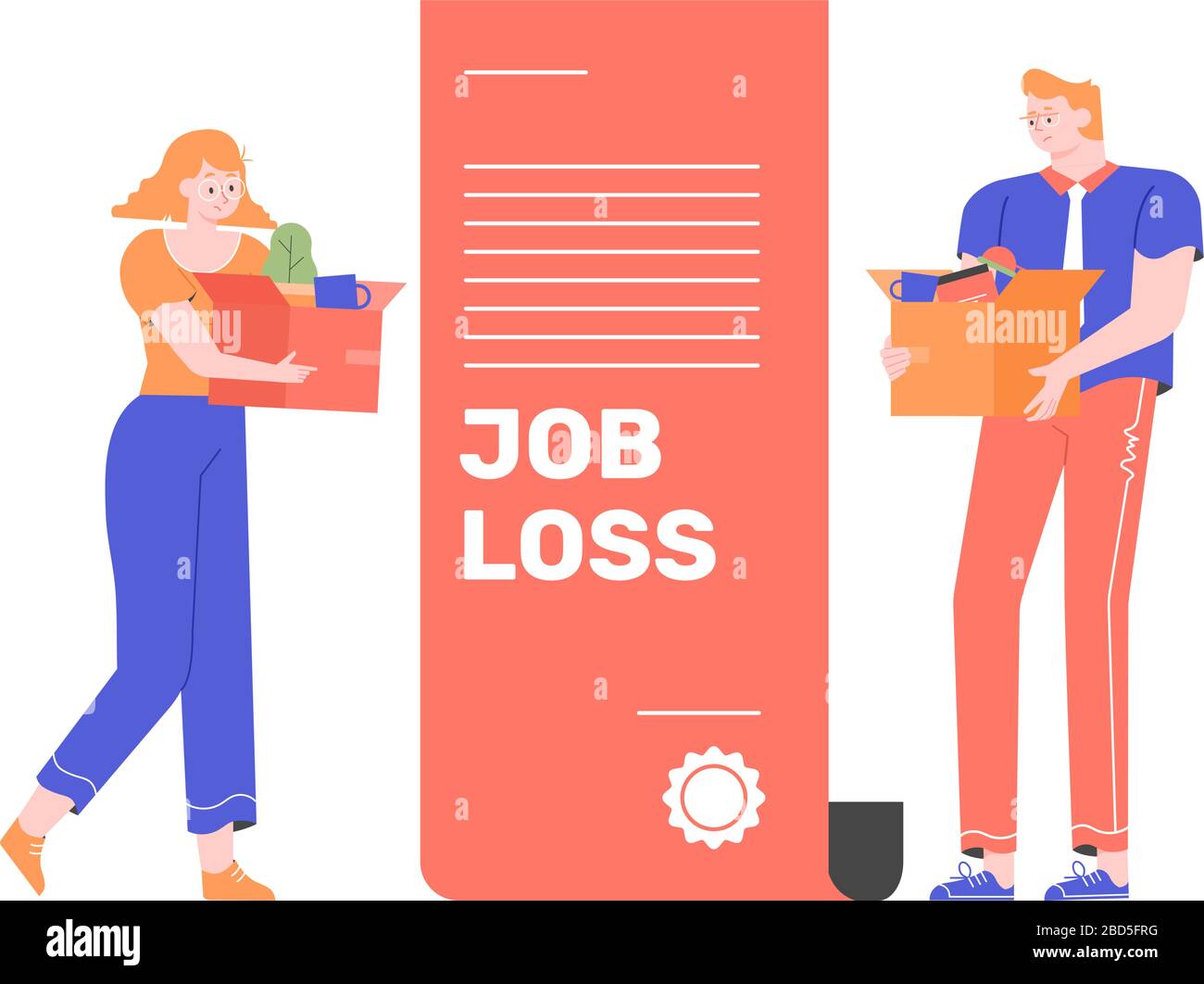 Sad man and woman lost their jobs Stock Vector Image & Art - Alamy