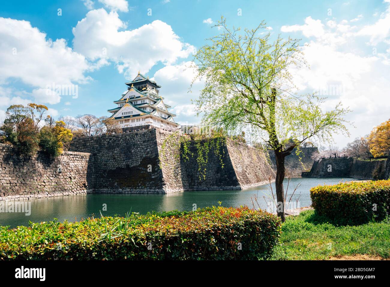 Osaka castle at spring in Japan Stock Photo - Alamy