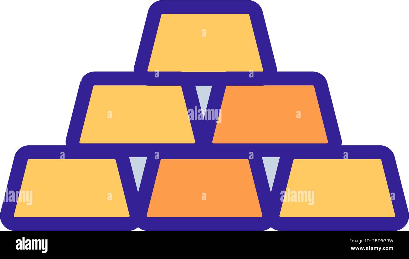 a stack of gold icon vector outline illustration Stock Vector Image ...