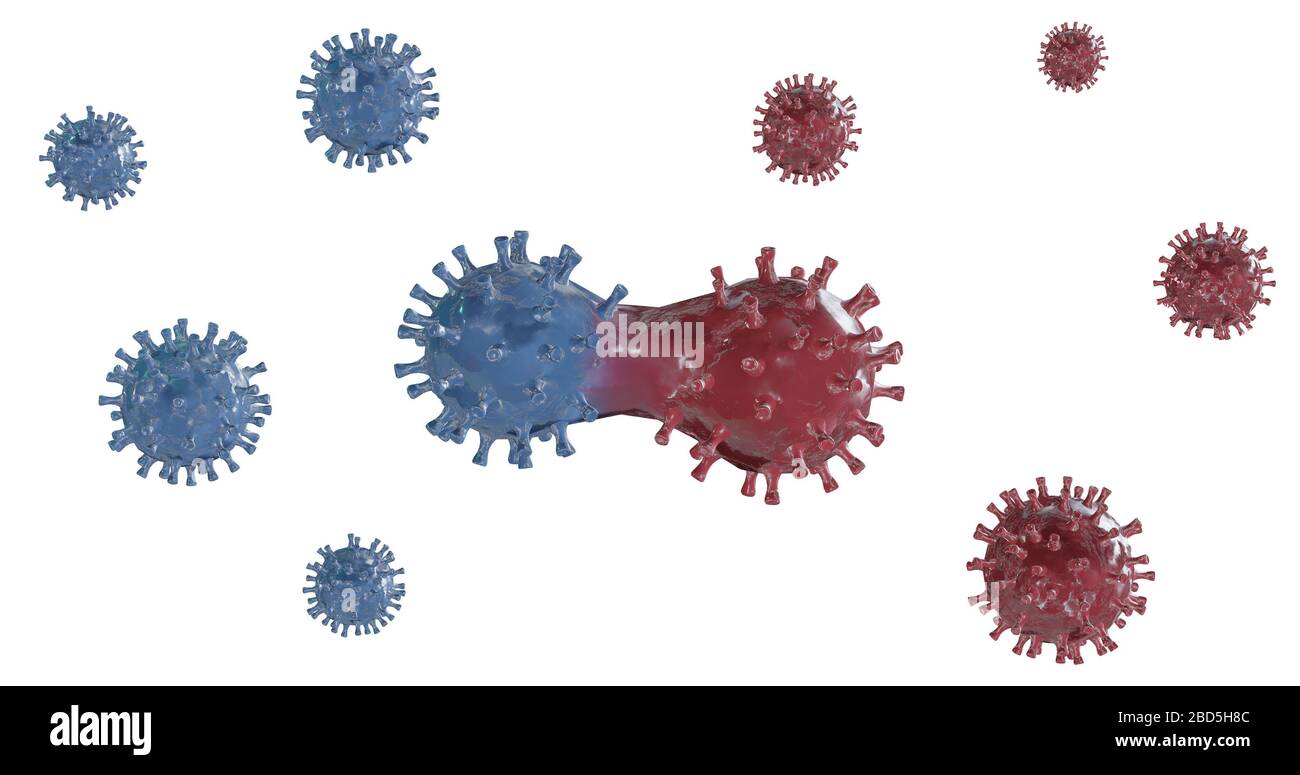 Virus and mutations process 3d illustartion. New virus mutation of ...