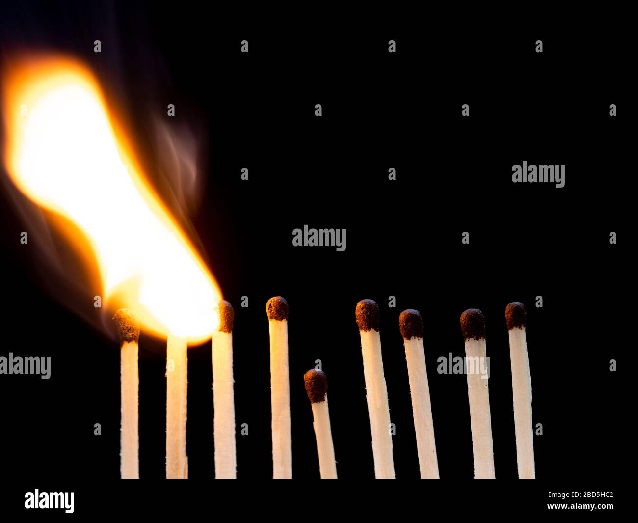 Social Distancing concept using burn match sticks as a metaphor for ...