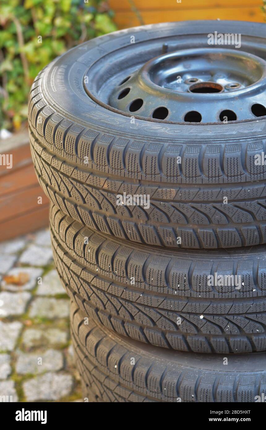 Tires stack isolated on hi-res stock photography and images - Alamy