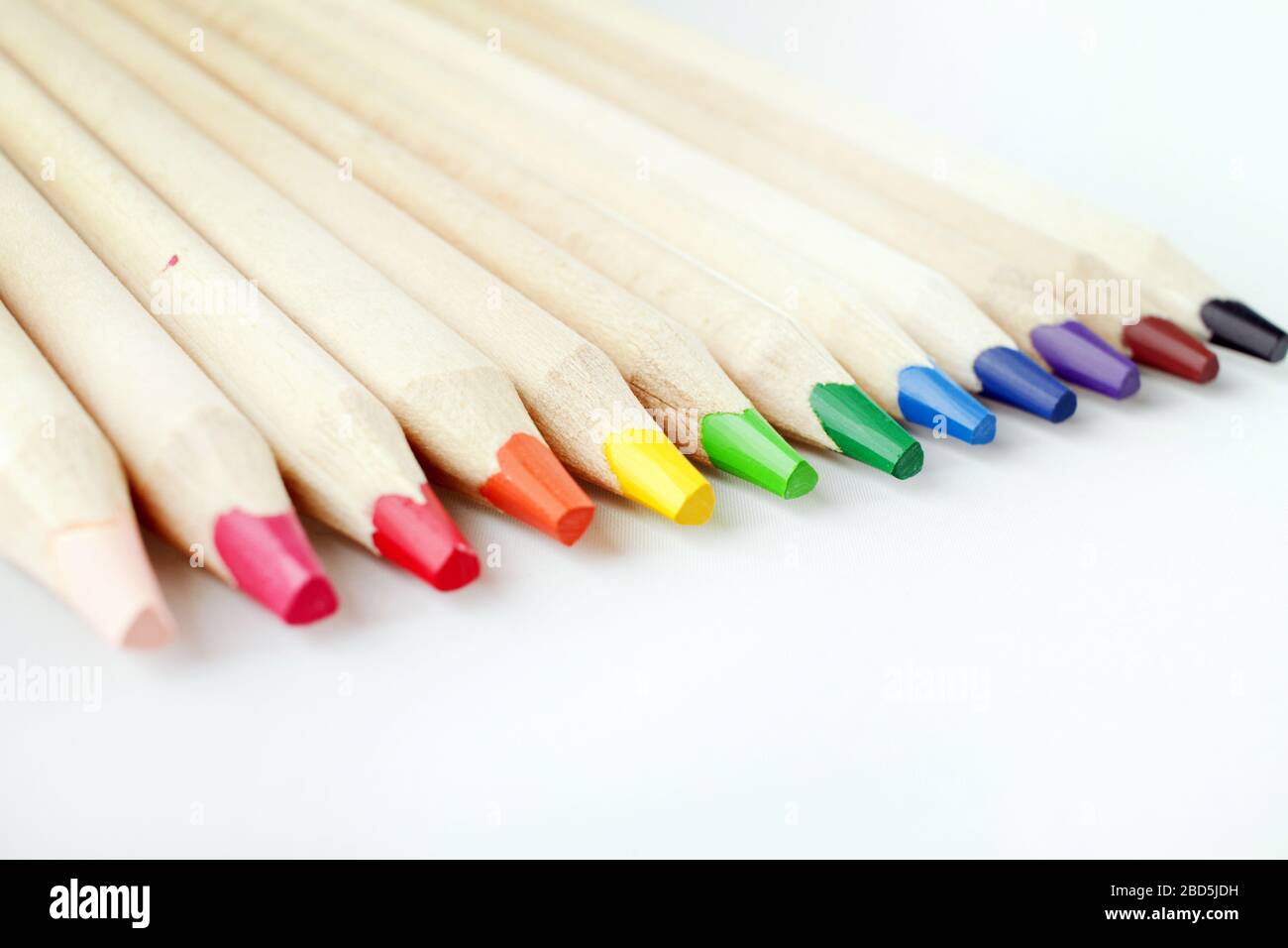Color pencils for drawing isolated on white background Stock Photo - Alamy