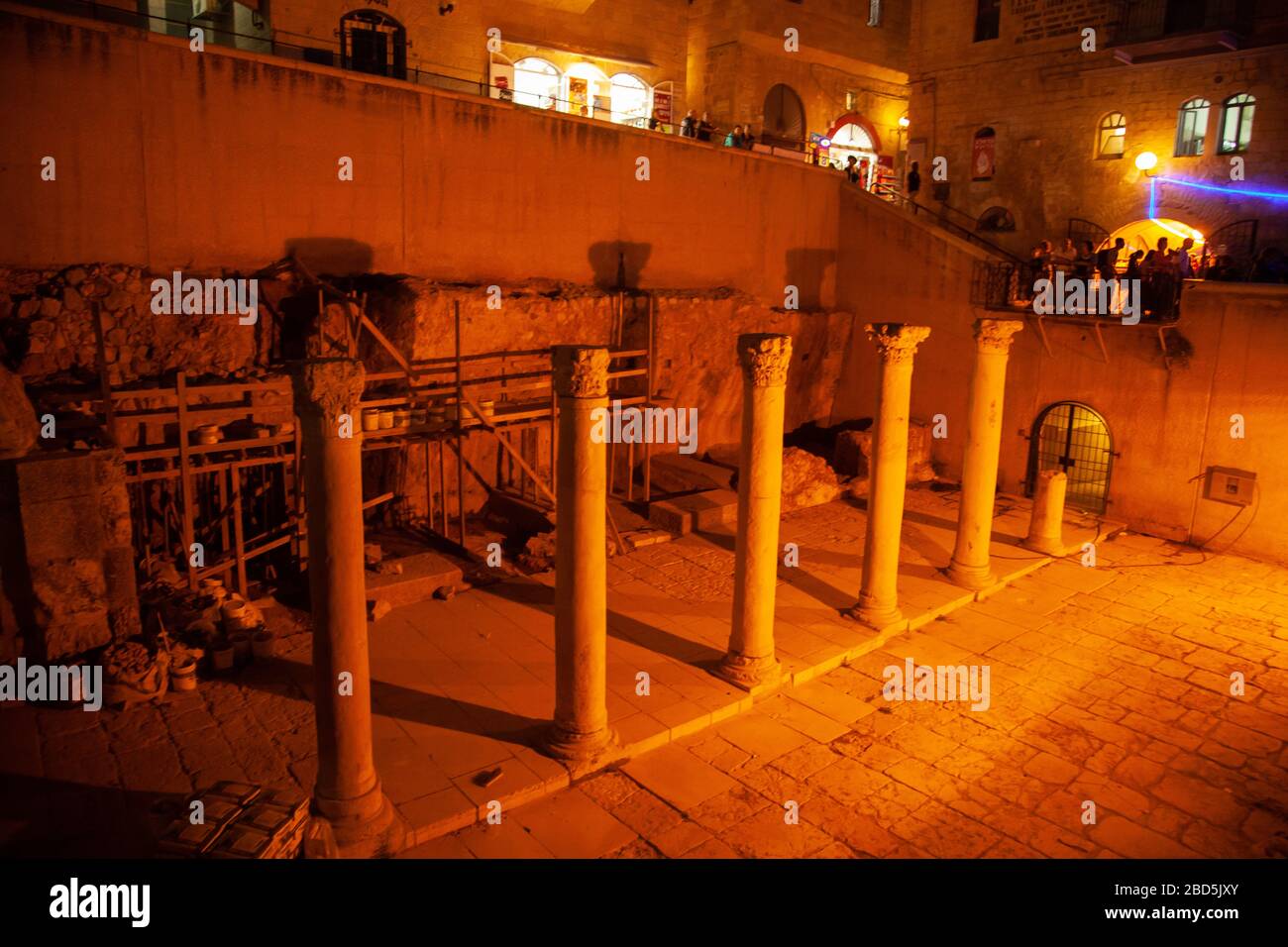 Jerusalem, Old City The cardo illuminated at night Stock Photo - Alamy