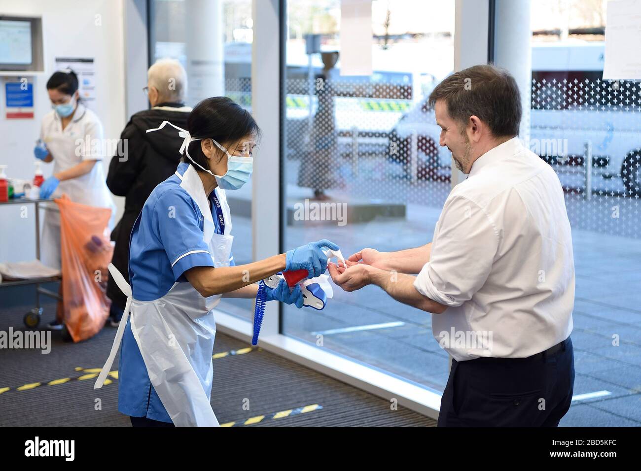 Northern Ireland Health Minister Robin Swann during a visit to Northern ...