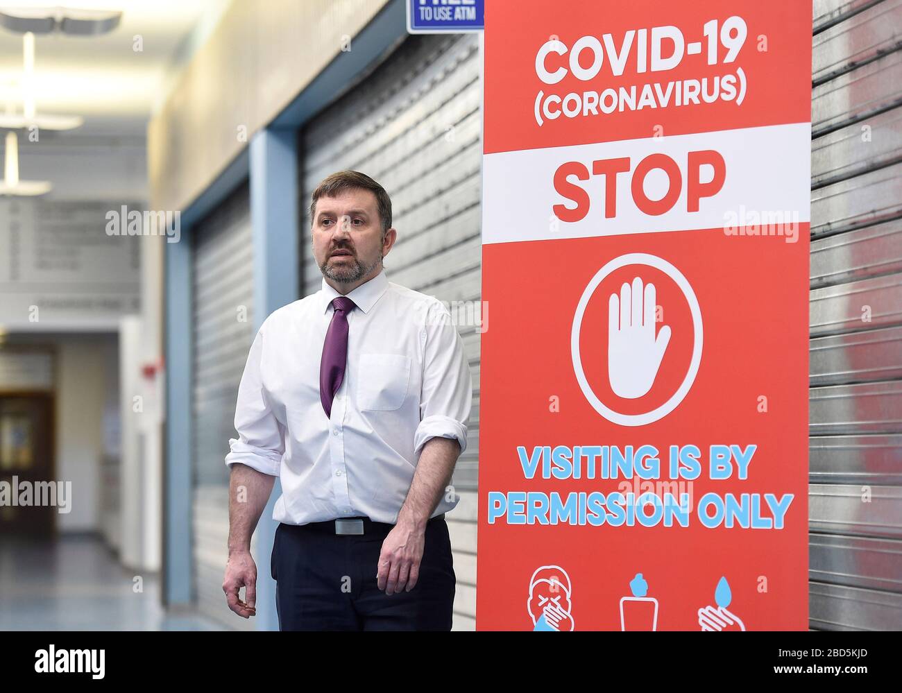 Northern Ireland Health Minister Robin Swann during a visit to Northern ...