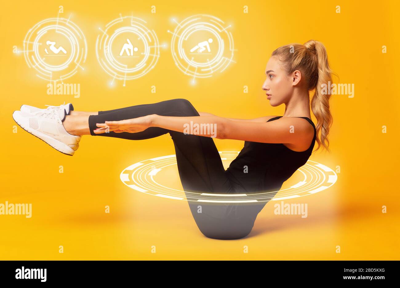 Yellow fitness device hi-res stock photography and images - Alamy