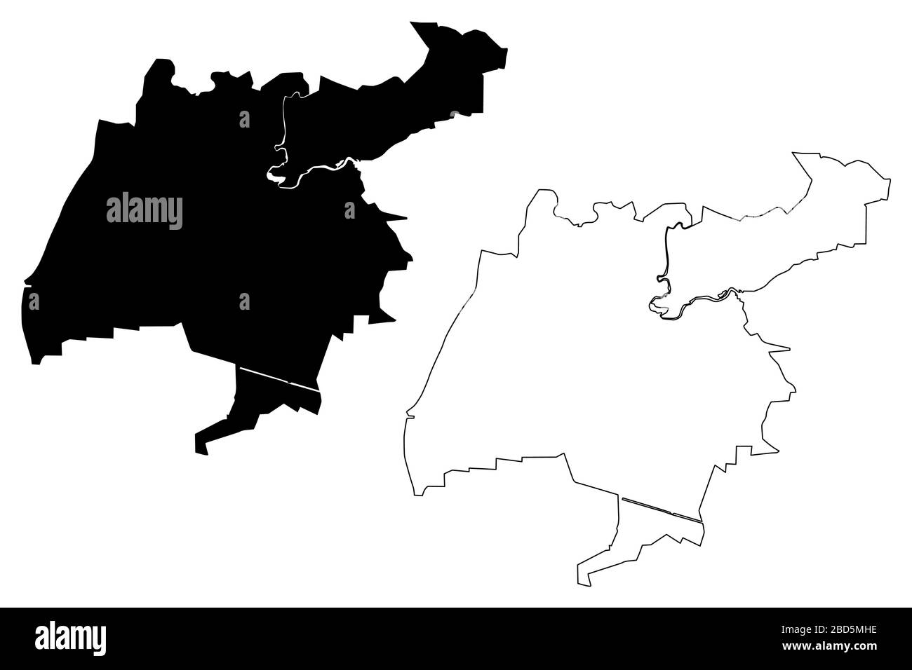 Korolyov City (Russian Federation, Russia, Moscow Oblast) map vector ...