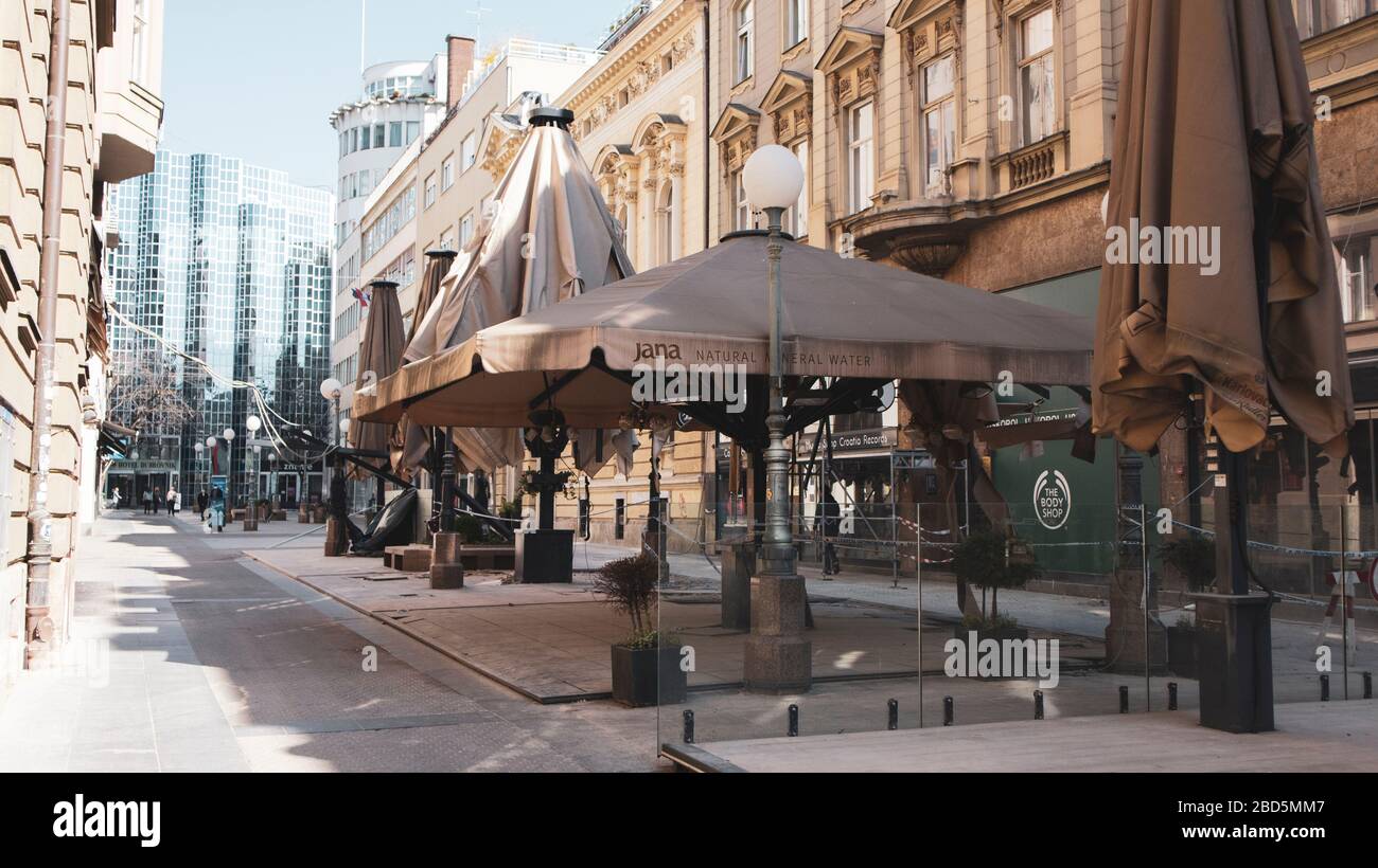 Zagreb city heavy earthquake damage, cafe terraces broken and destroyed ...