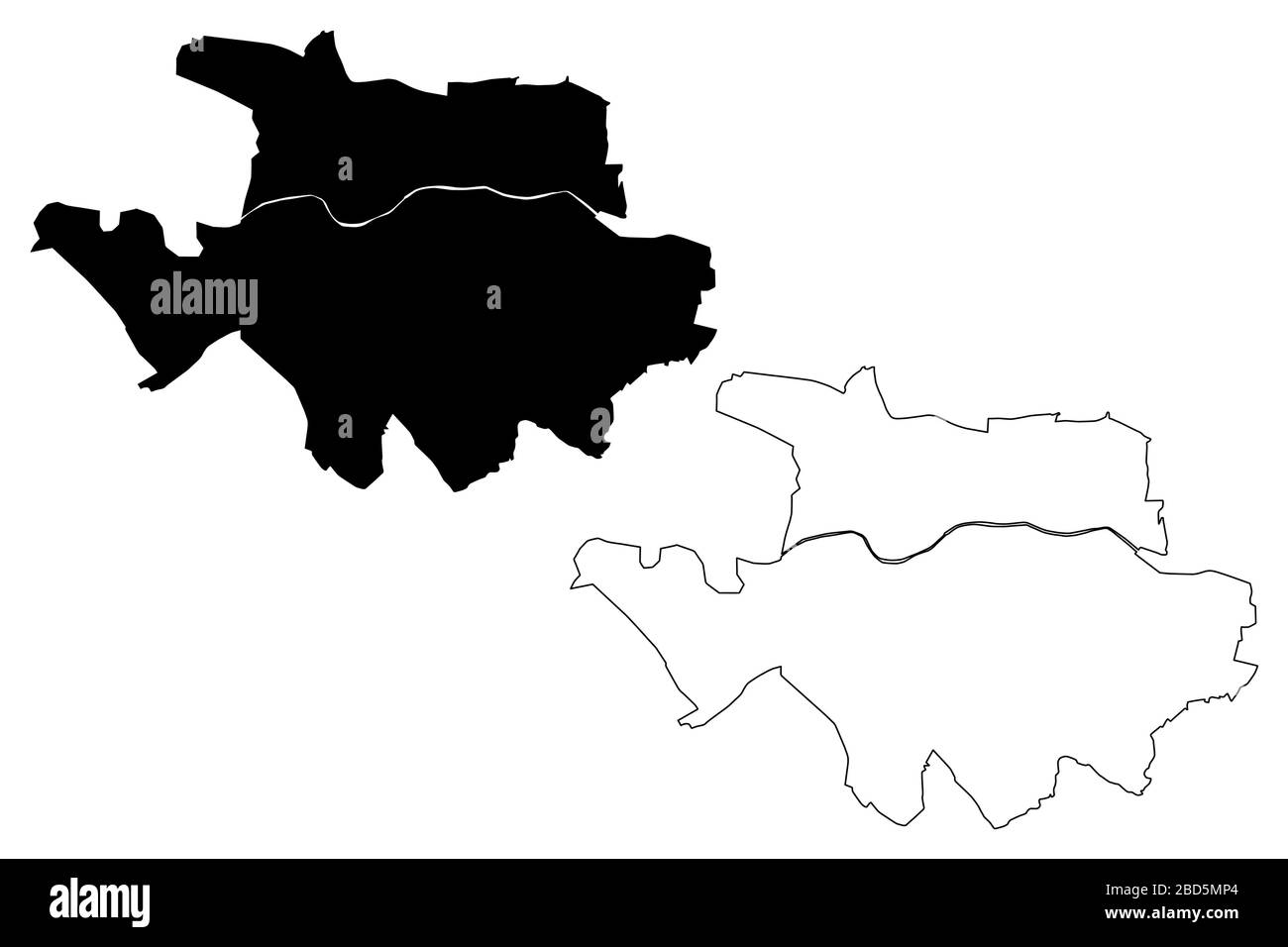 Nis City (Republic of Serbia, Nisava District) map vector illustration ...