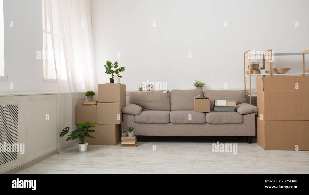 Refreshing home with new repair, living room interior Stock Photo - Alamy
