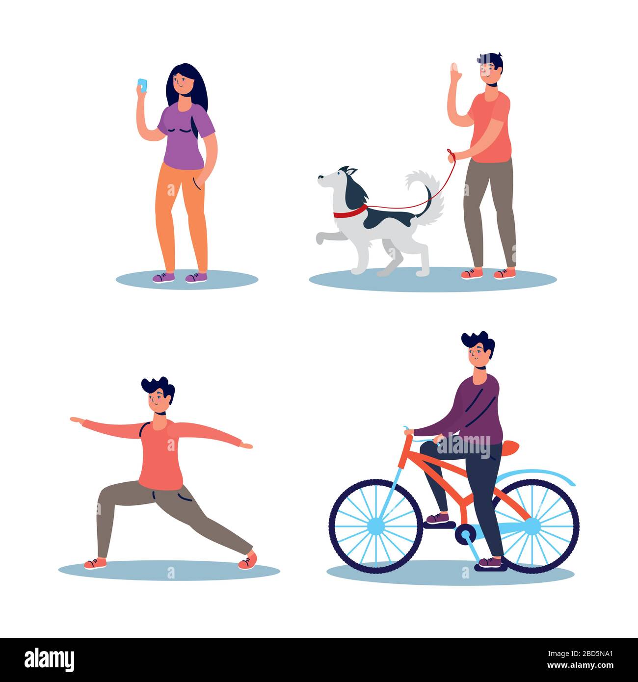 group of people practicing activities characters Stock Vector Image ...