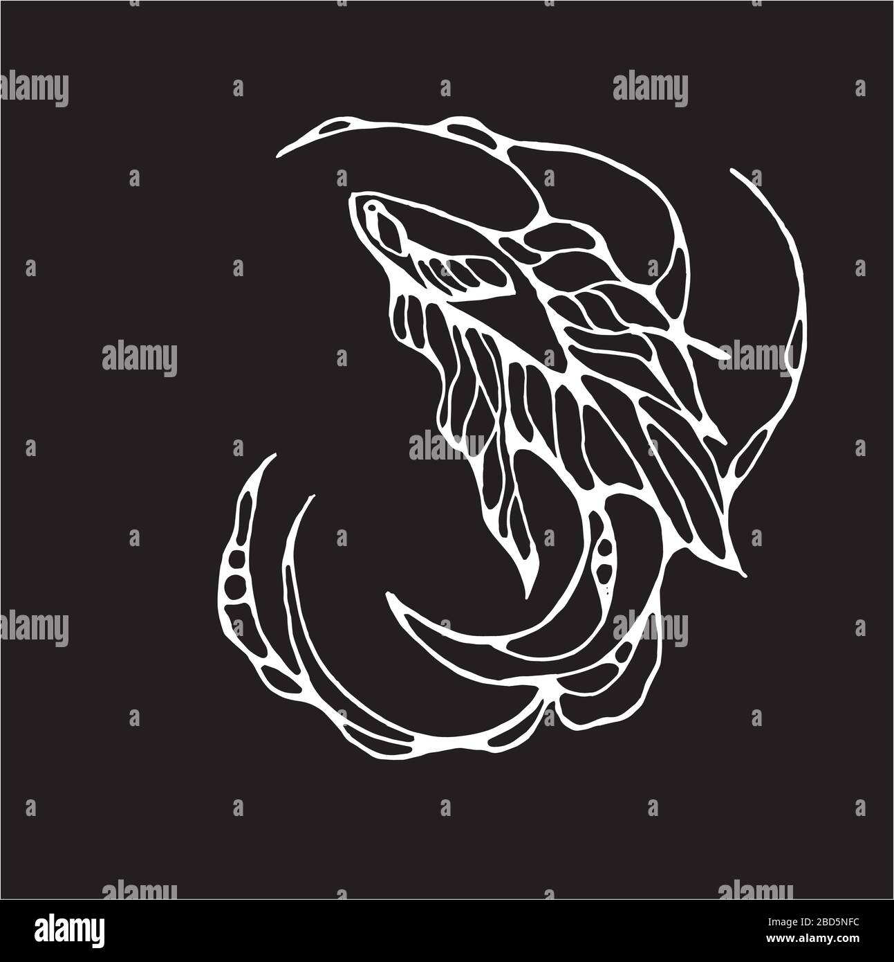 Illustration in the form of a cockerel and sea wave fish Stock Vector ...