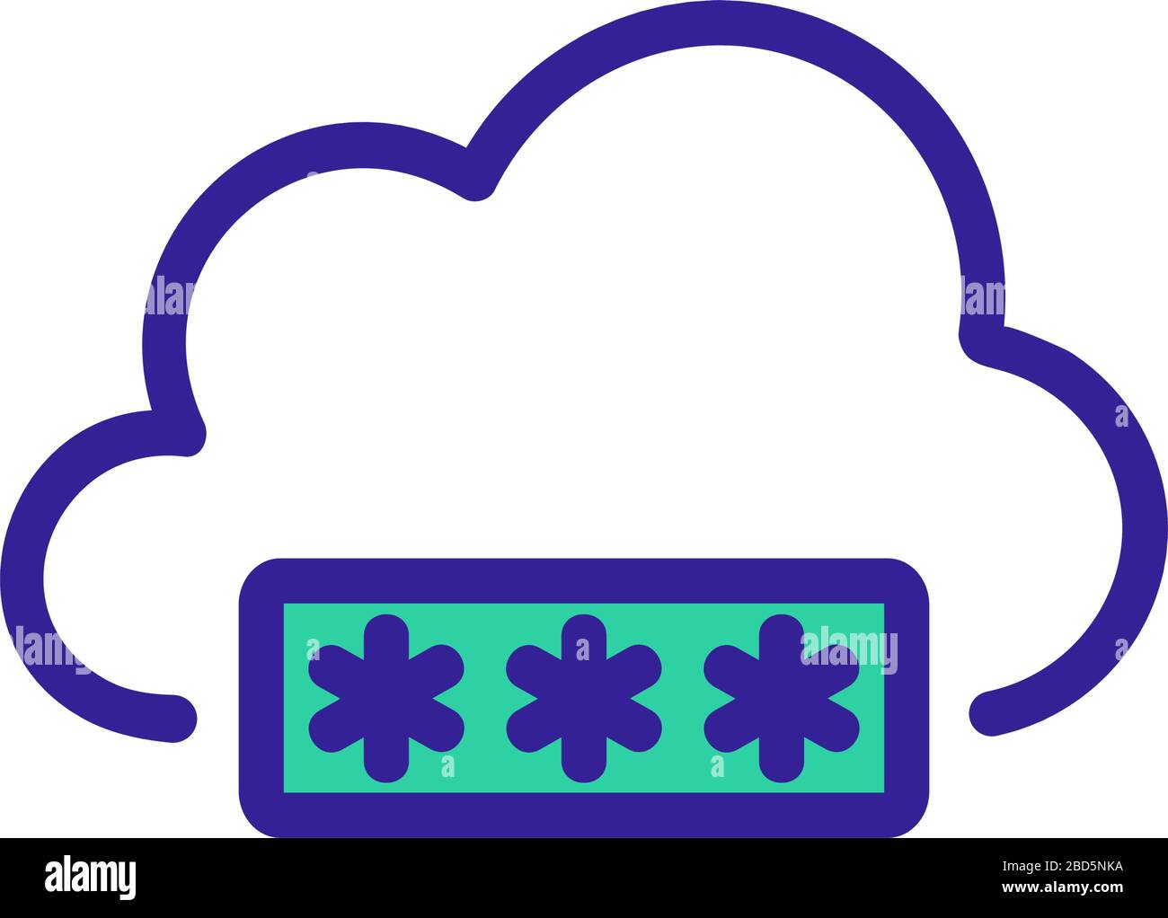 password cloud icon vector outline illustration Stock Vector Image ...