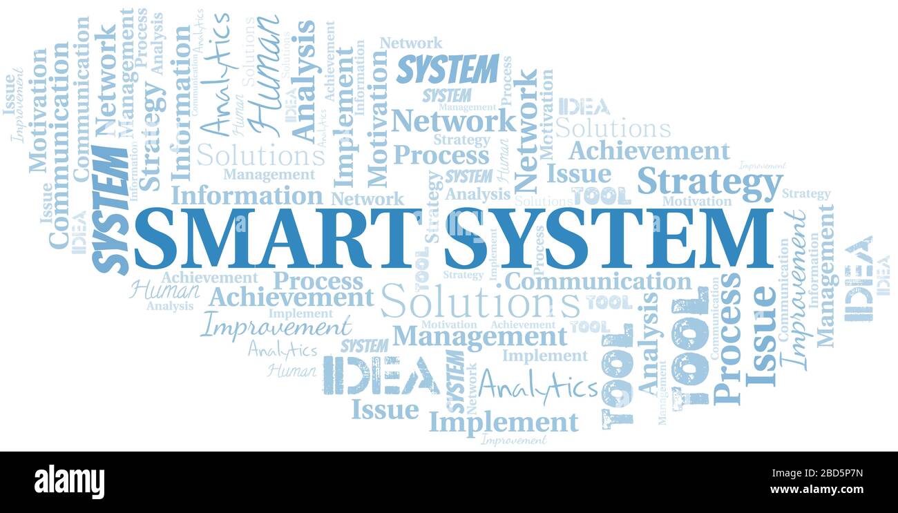 Smart System typography vector word cloud. Wordcloud collage made with ...
