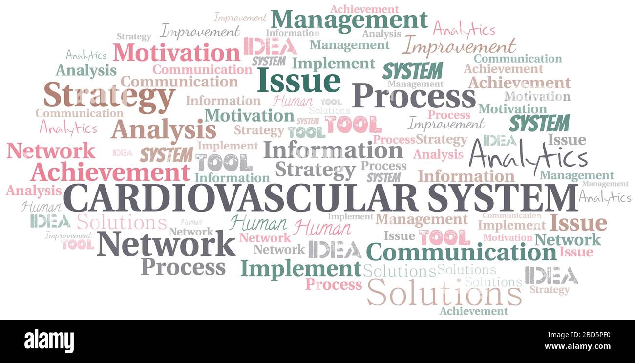 Cardiovascular System typography vector word cloud. Wordcloud collage ...