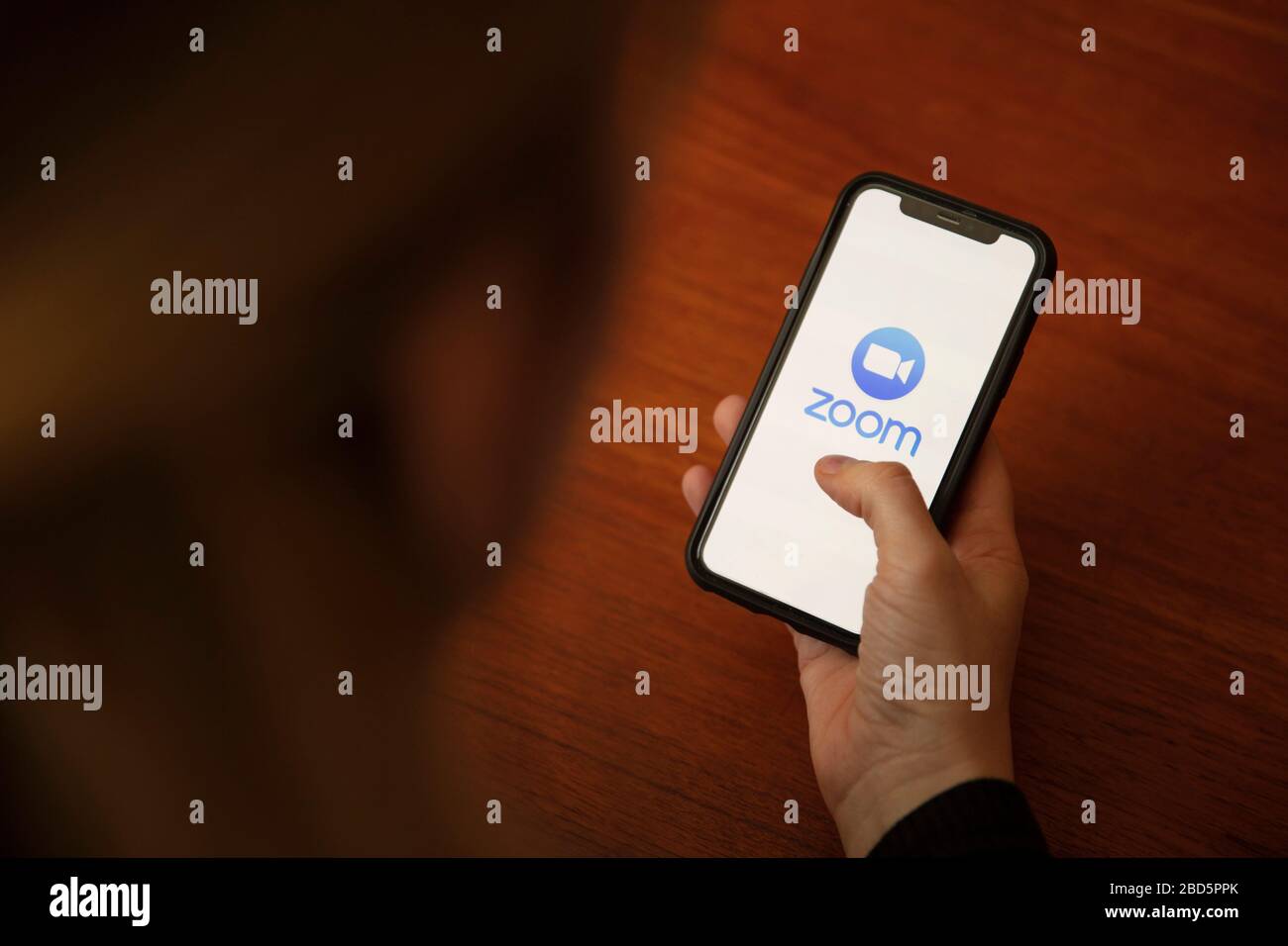LONDON, UK - April 7th 2020: Popular Zoom video conference app on a ...