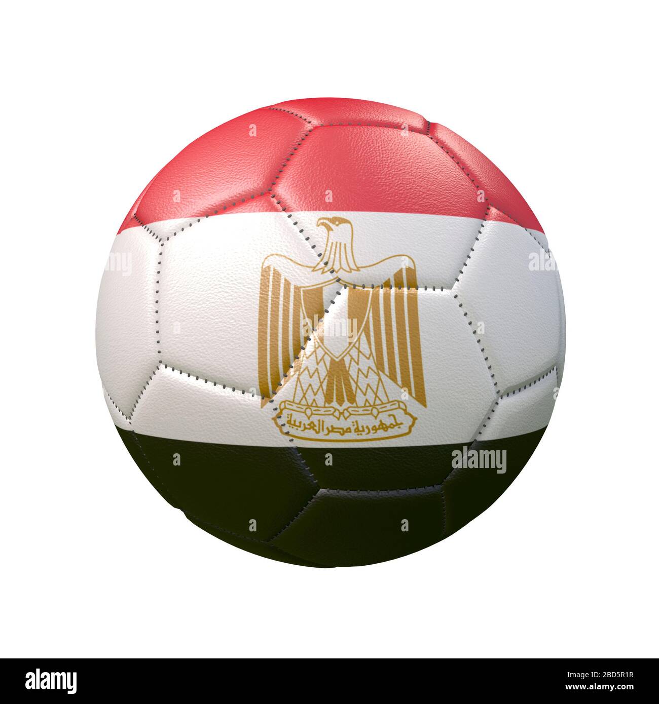 Soccer ball in flag colors isolated on white background. Egypt. 3D ...