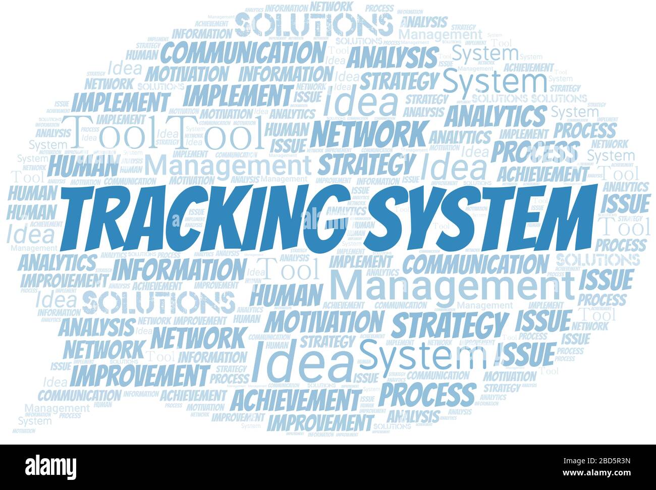 Tracking System typography vector word cloud. Wordcloud collage made ...