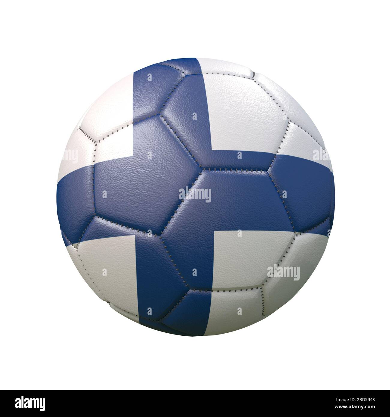 Soccer ball in flag colors isolated on white background. Finland. 3D ...