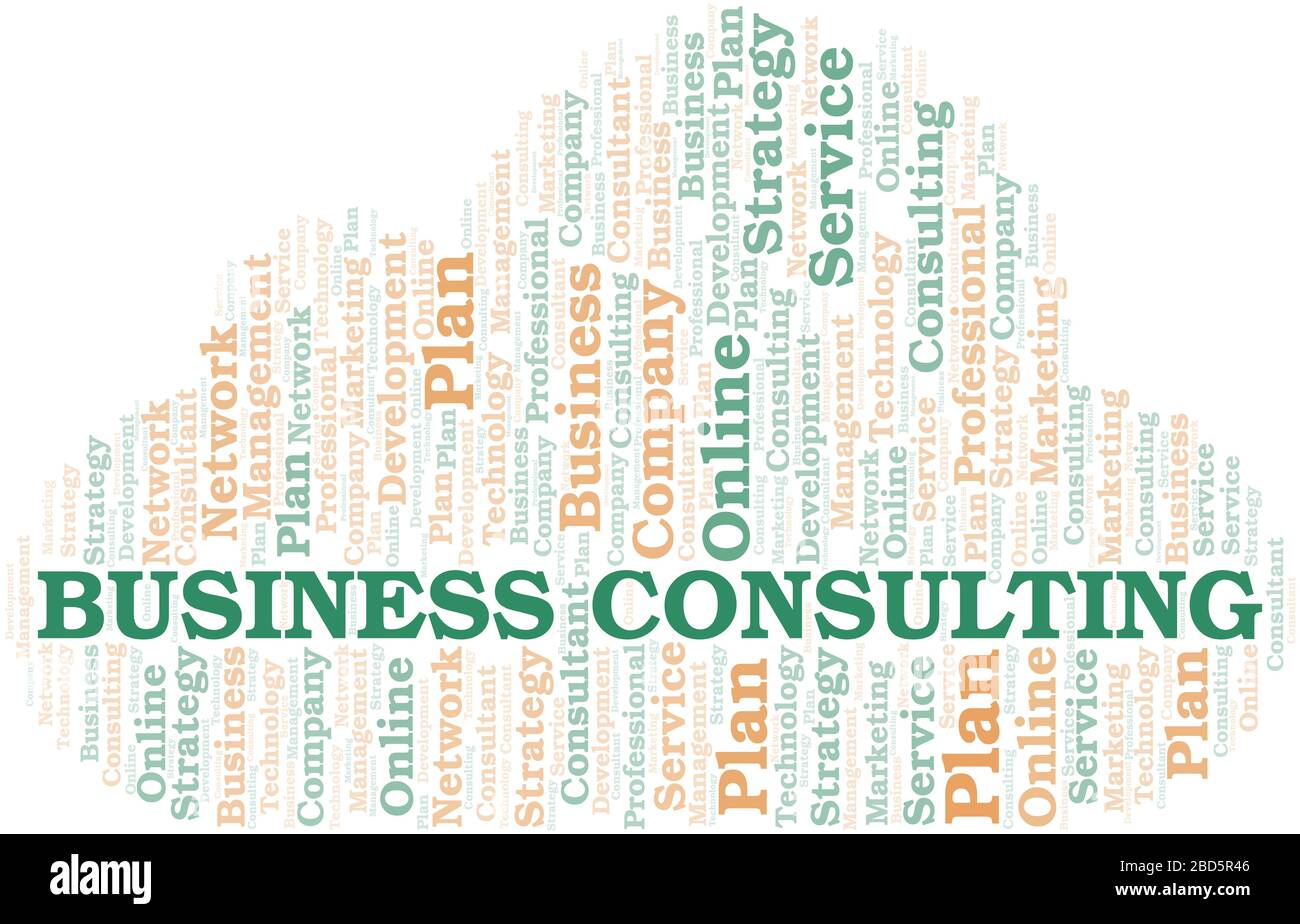 Business Consulting typography vector word cloud. Wordcloud collage ...