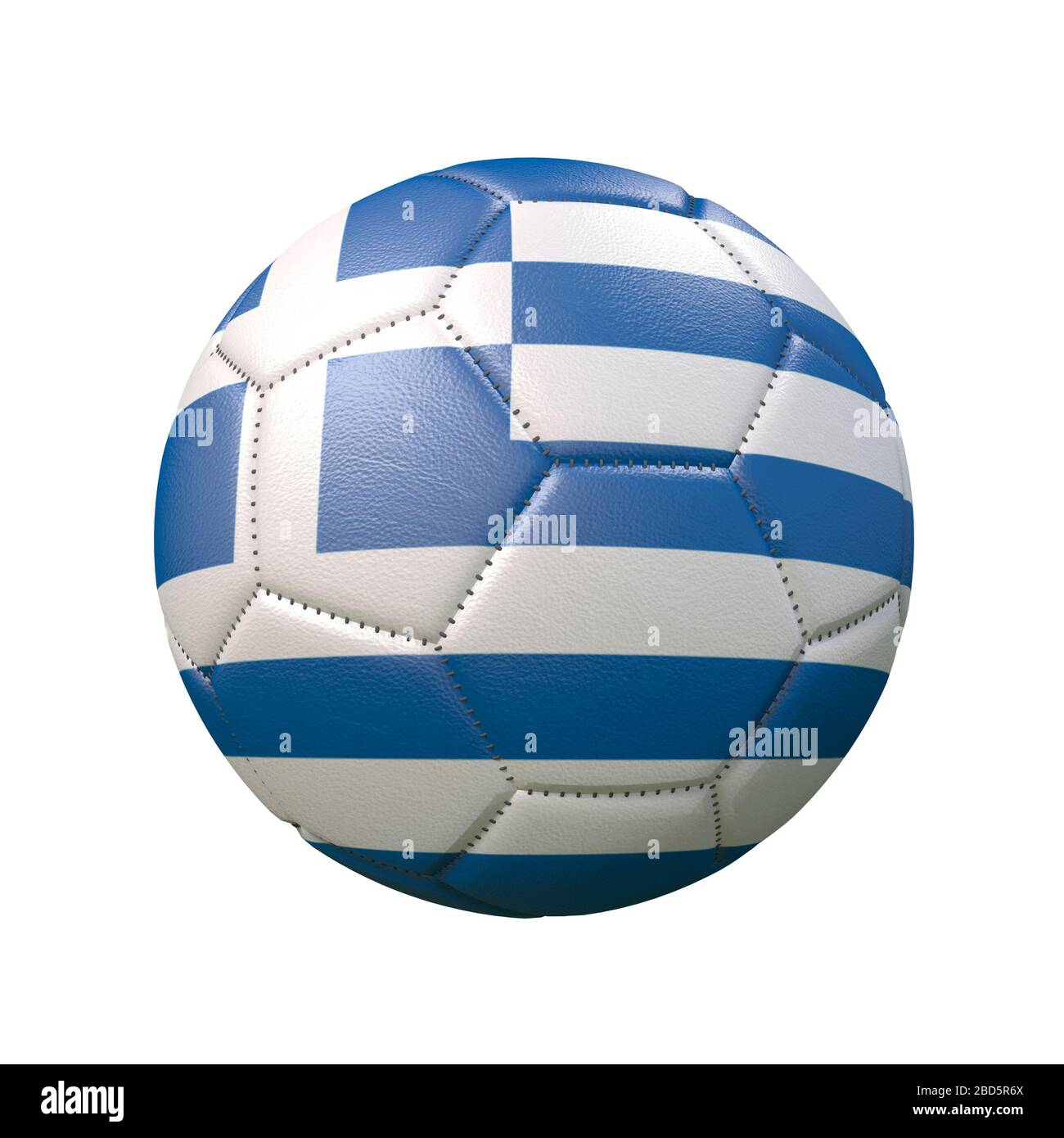 Soccer ball in flag colors isolated on white background. Greece. 3D ...