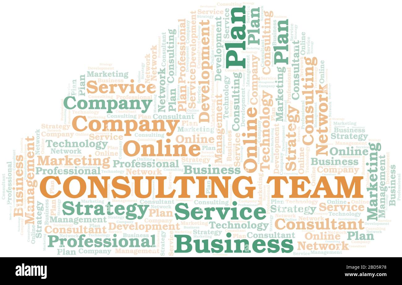 Consulting Team typography vector word cloud. Wordcloud collage made ...