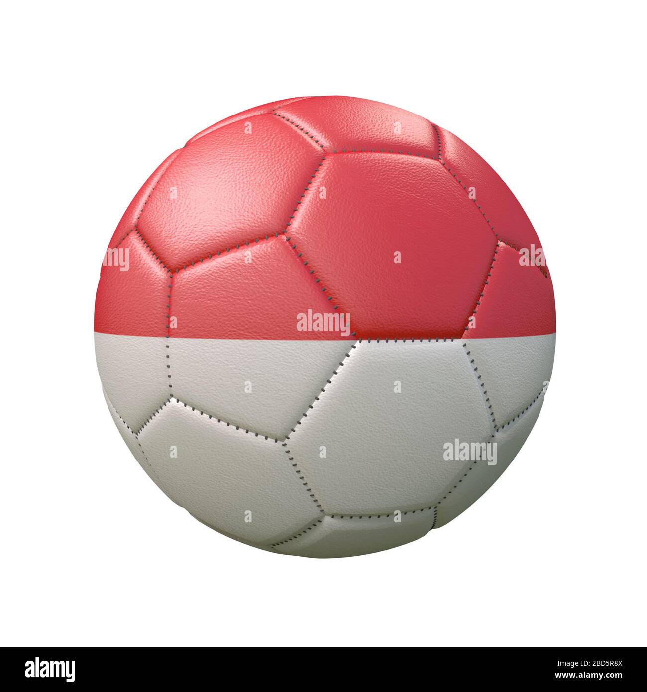 Soccer ball in flag colors isolated on white background. Indonesia. 3D ...