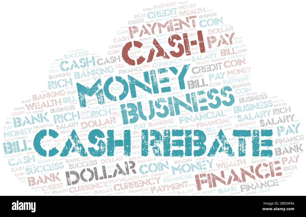 Cash Rebate typography word cloud. Wordcloud collage made with the text ...