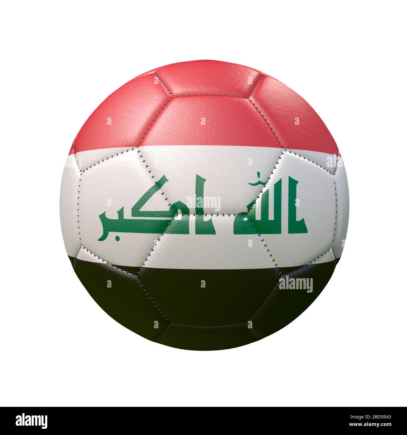 Soccer ball in flag colors isolated on white background. Iraq. 3D image ...