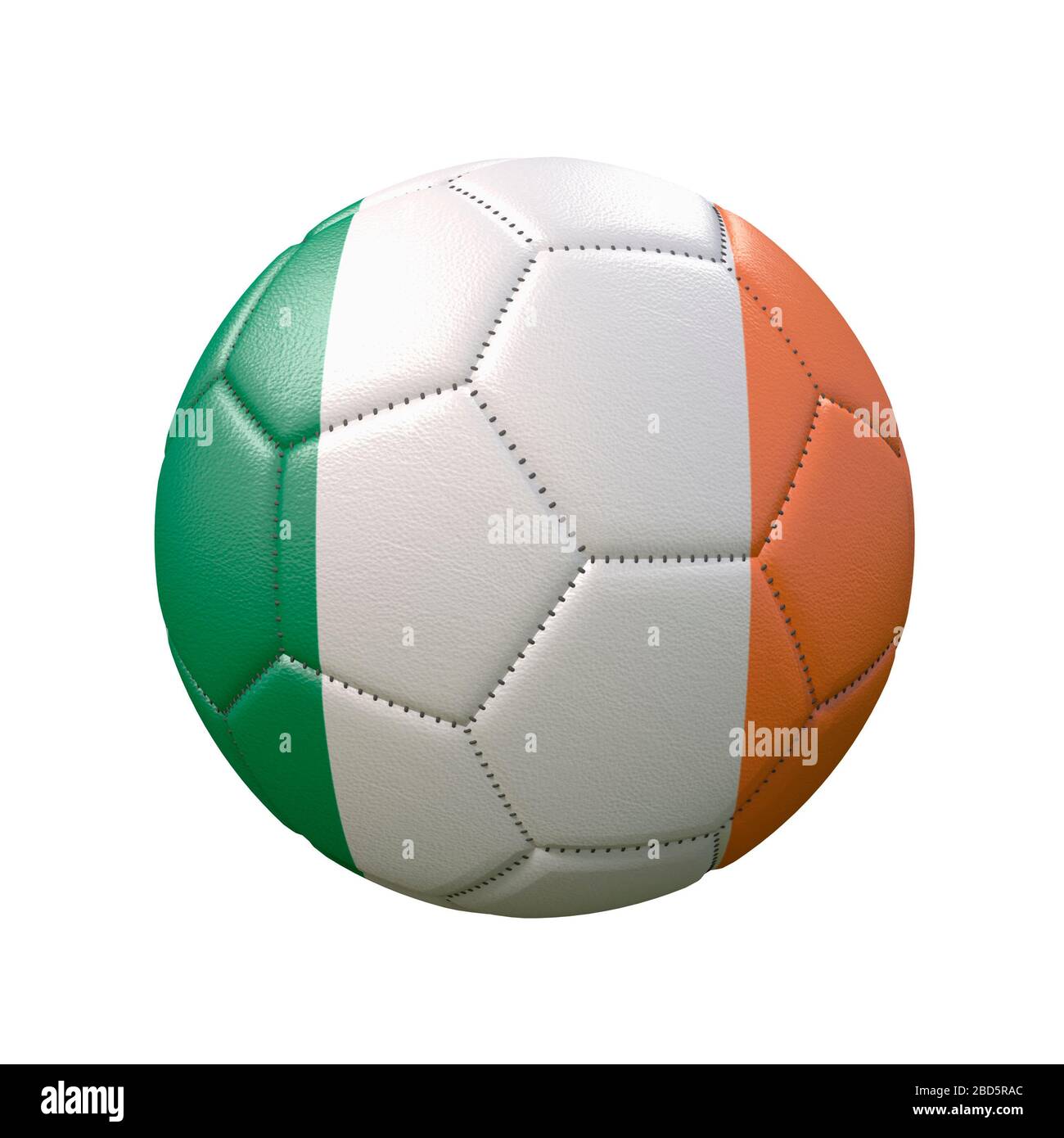 Soccer ball in flag colors isolated on white background. Ireland. 3D ...