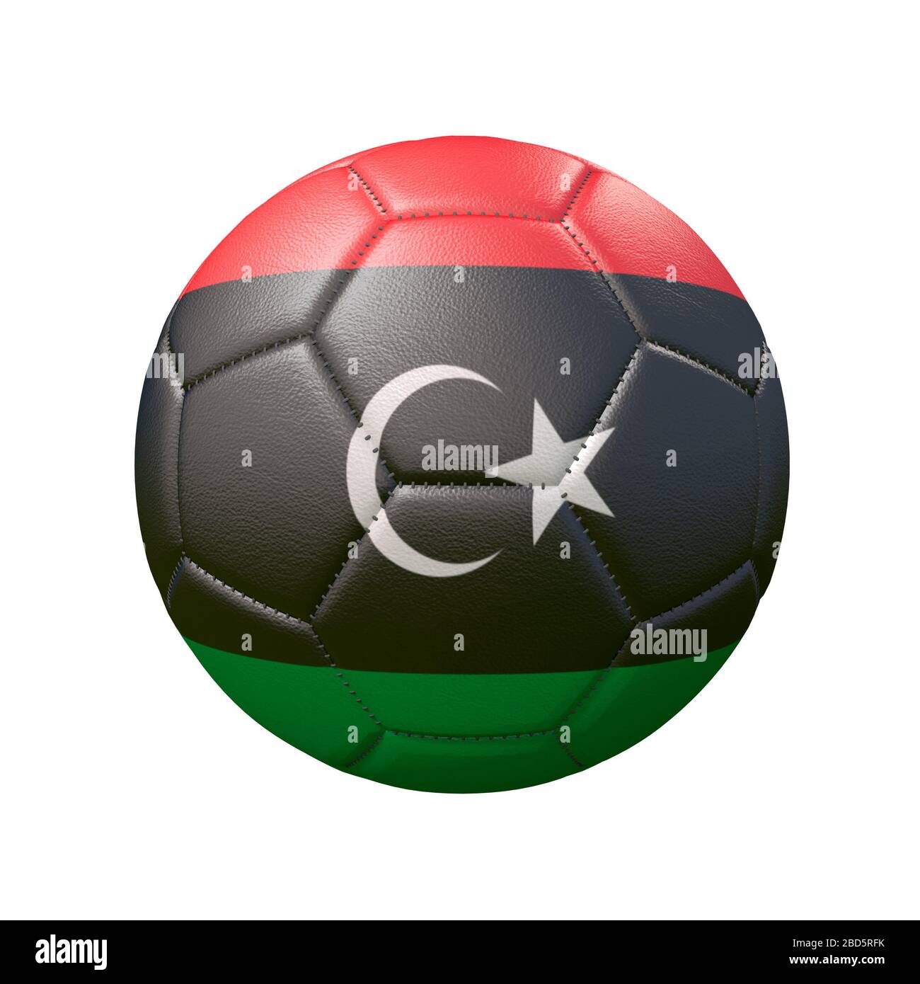 Soccer ball in flag colors isolated on white background. Libya. 3D ...