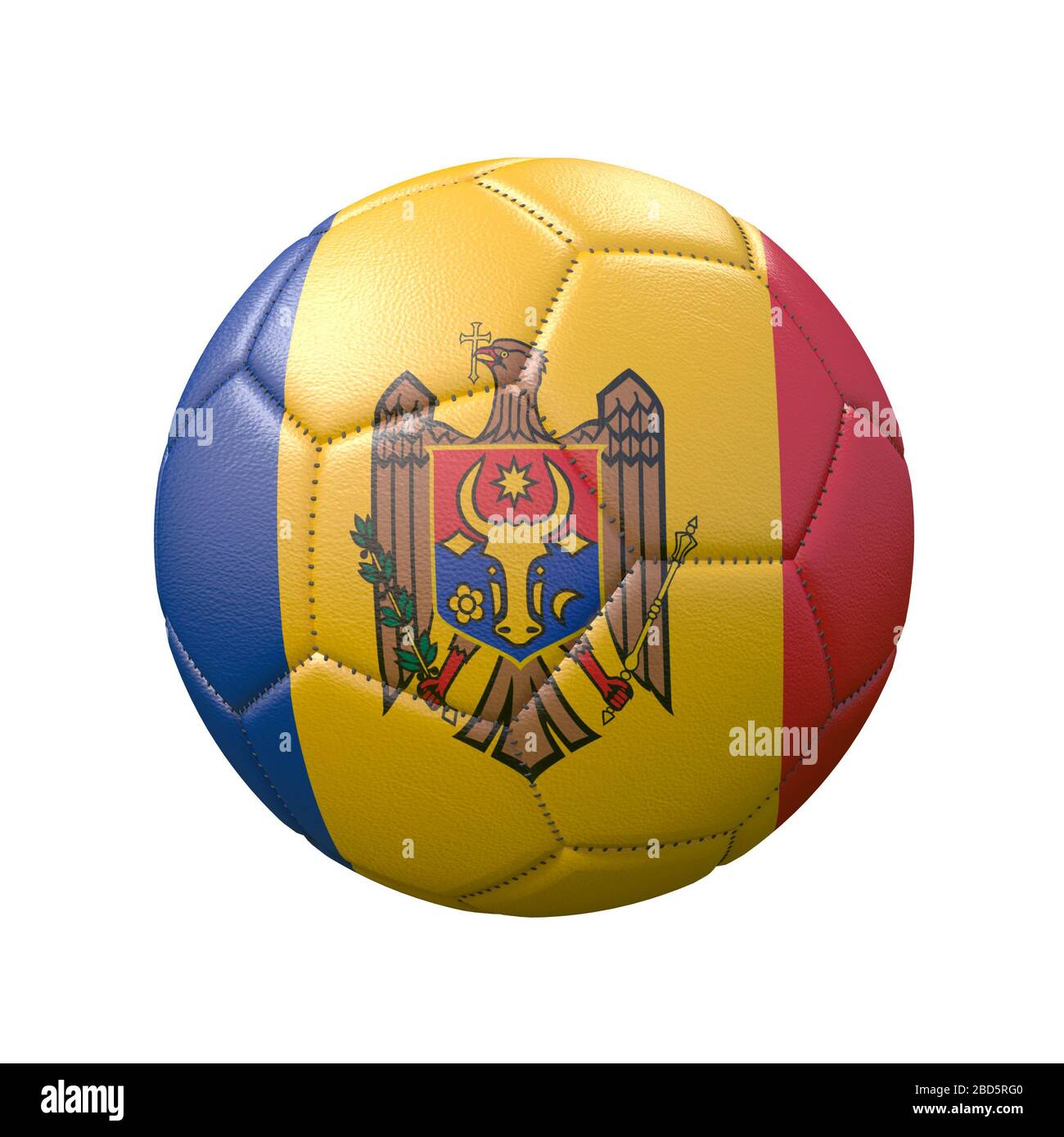 Soccer ball in flag colors isolated on white background. Moldova. 3D ...