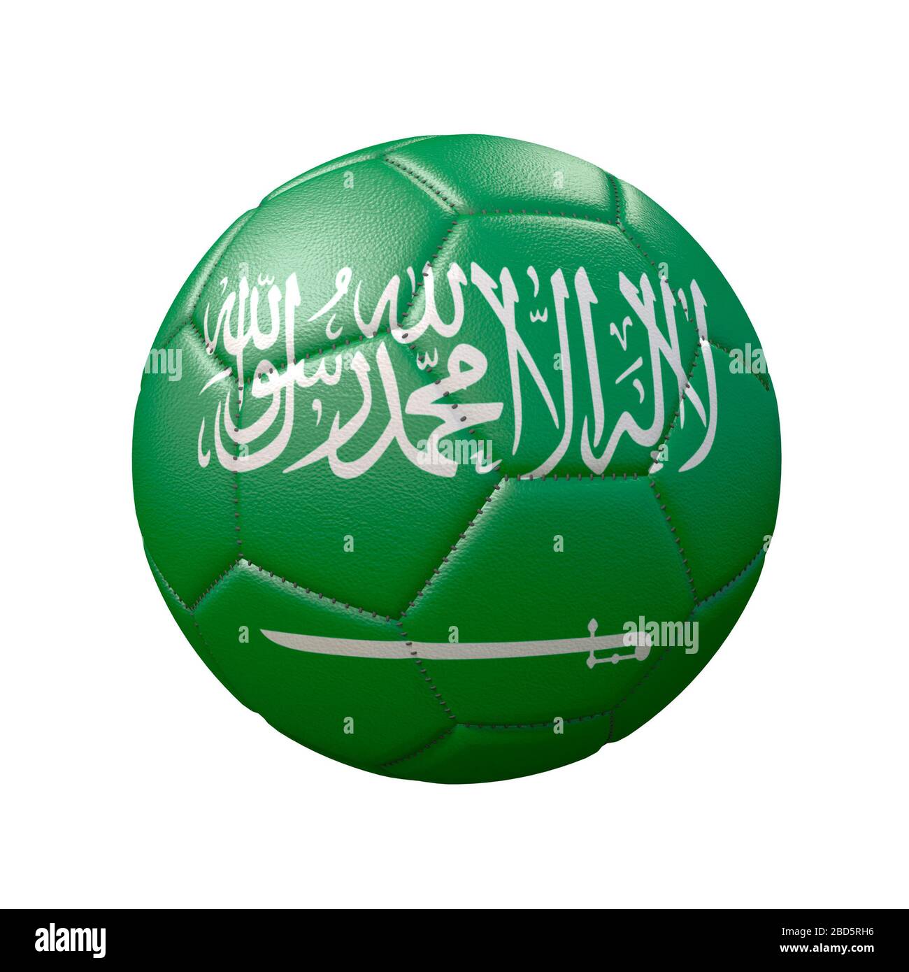 Soccer ball in flag colors isolated on white background. Saudi Arabia ...