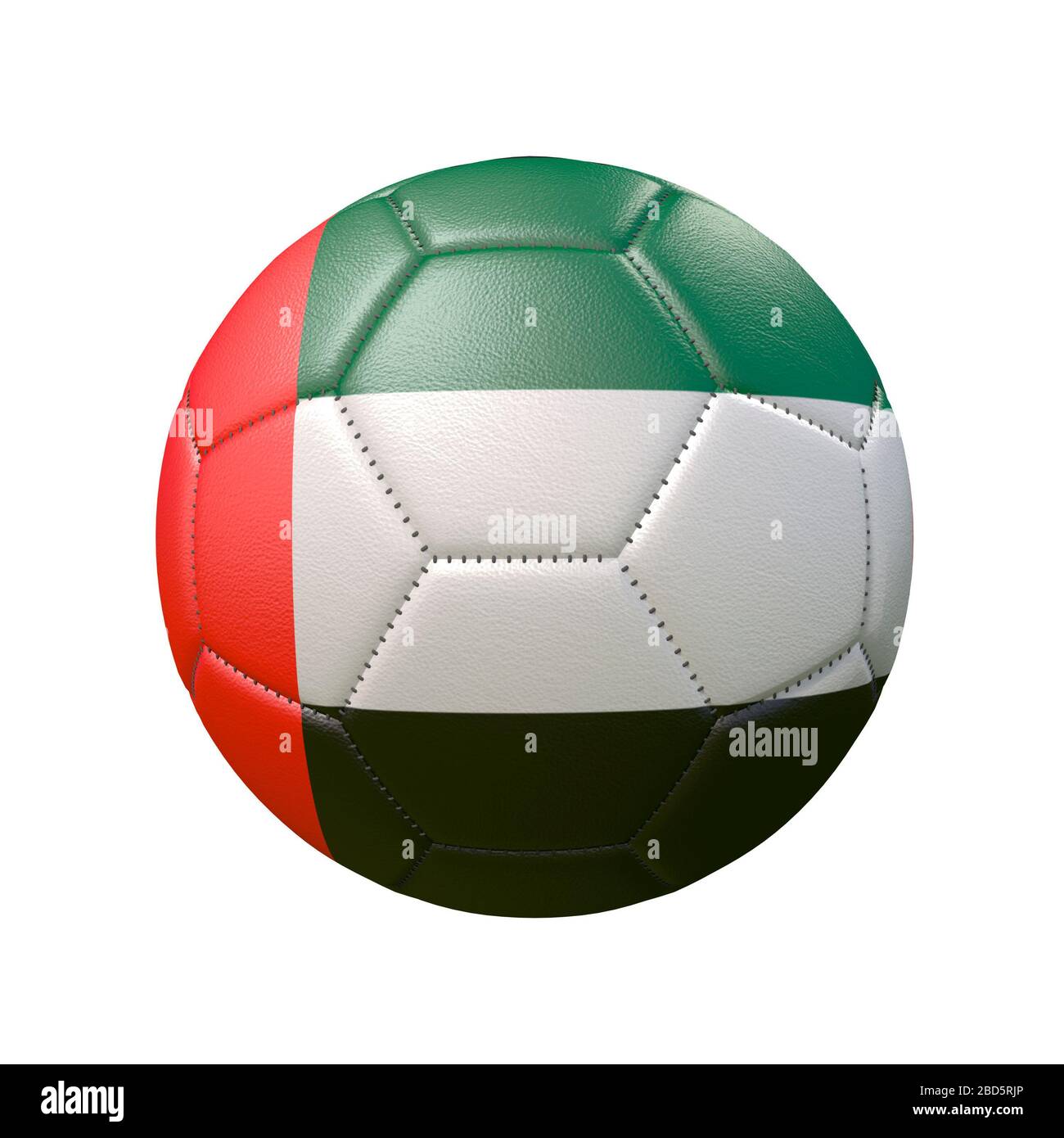 Soccer ball in flag colors isolated on white background. United Arab ...