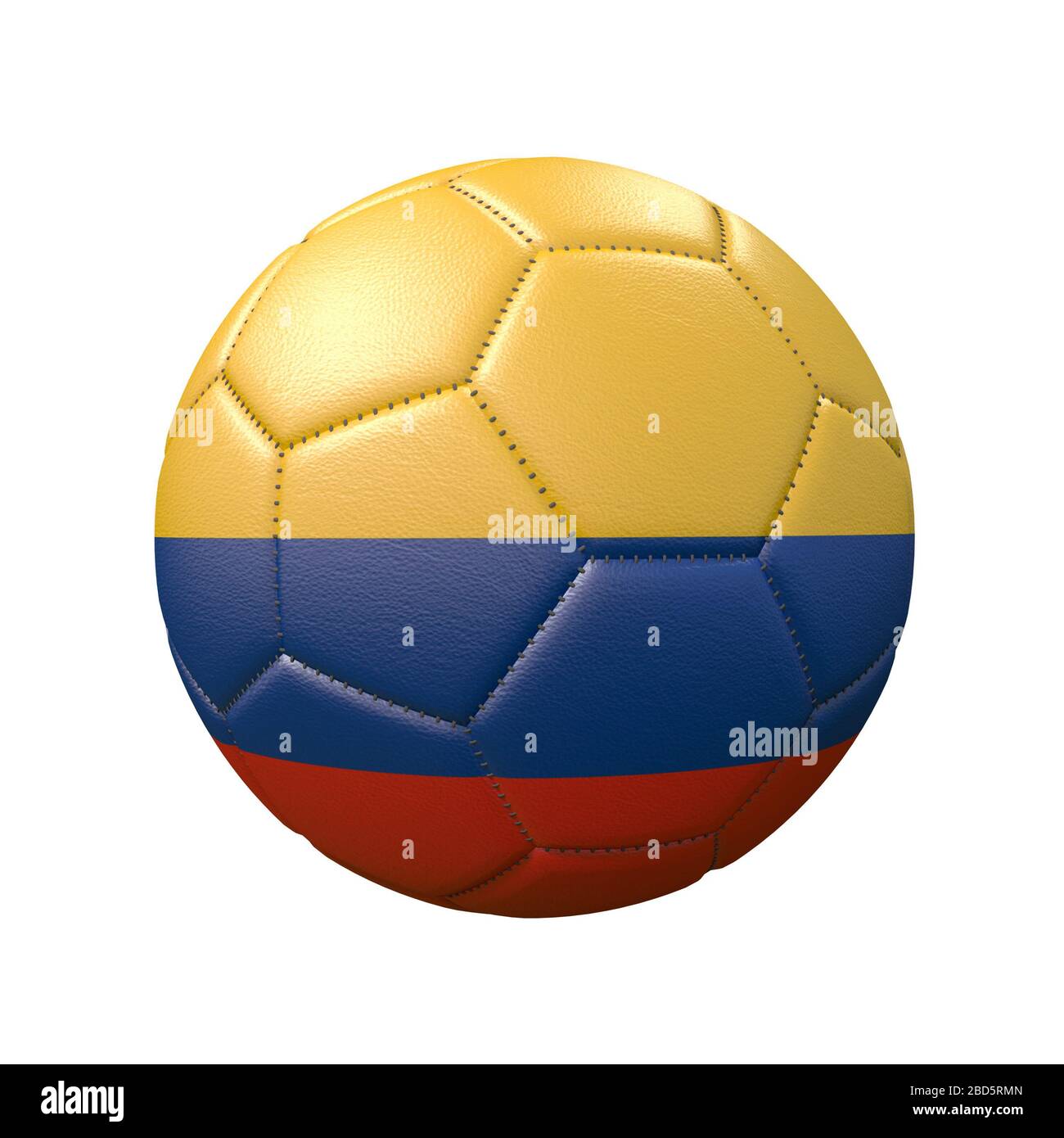 Soccer ball in flag colors isolated on white background. Colombia. 3D ...
