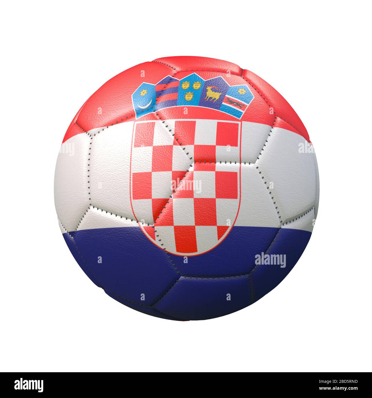 Soccer ball in flag colors isolated on white background. Croatia. 3D ...