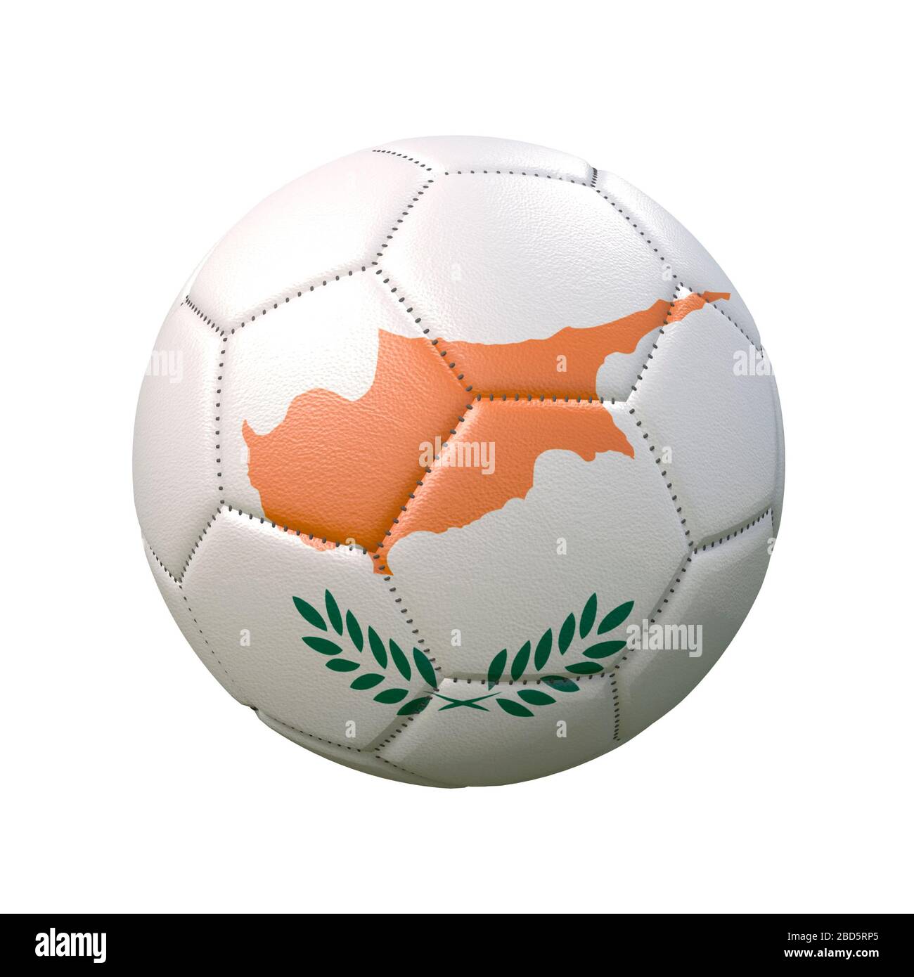 Soccer ball in flag colors isolated on white background. Cyprus. 3D ...